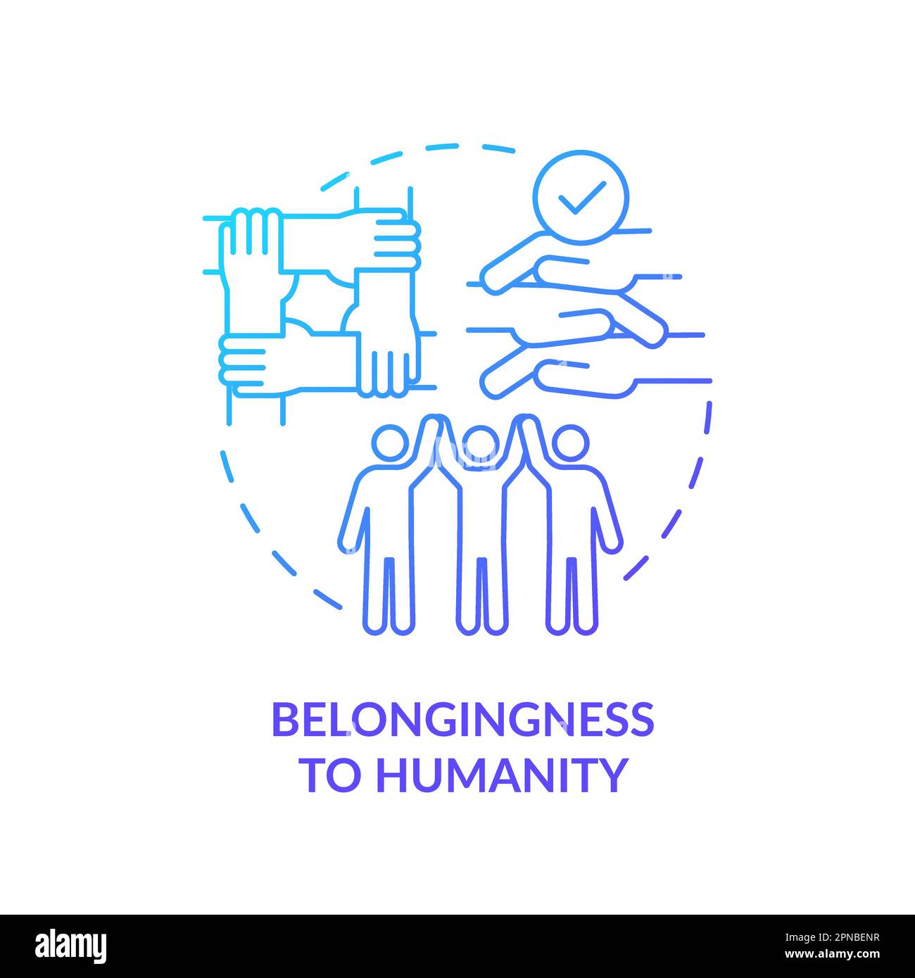 Belongingness to humanity blue gradient concept icon Stock Vector Image ...