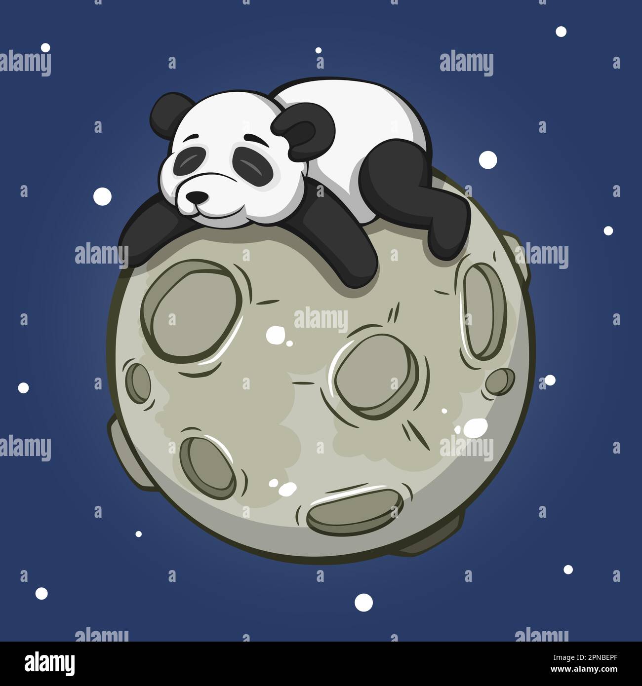 Panda moon Stock Vector Images - Alamy