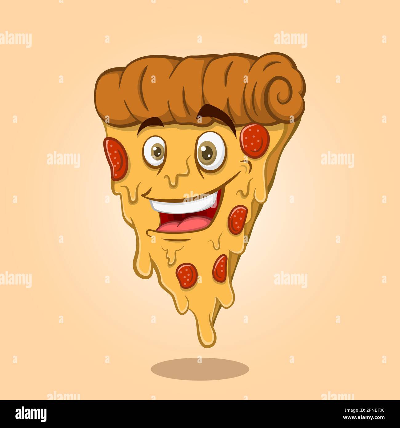 Funny Pizza Slice Cartoon Character Stock Vector Image & Art - Alamy
