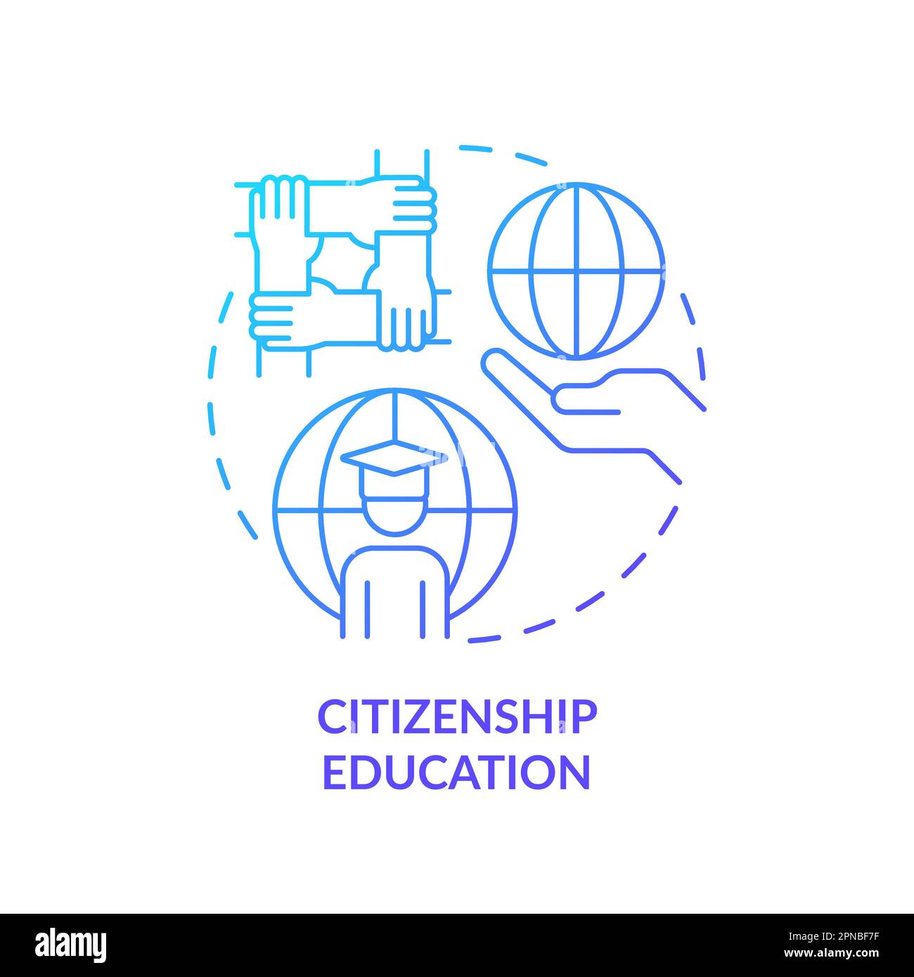 Citizenship education blue gradient concept icon Stock Vector Image ...