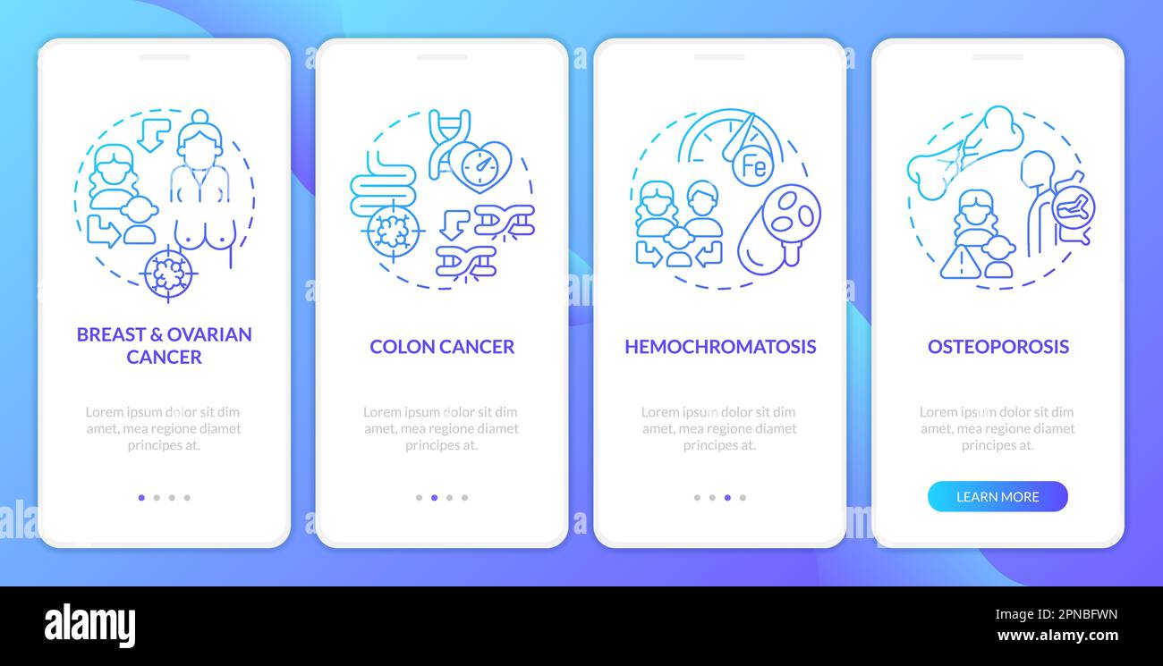 Hereditary Chronic Diseases Blue Gradient Onboarding Mobile App Screen Stock Vector Image And Art