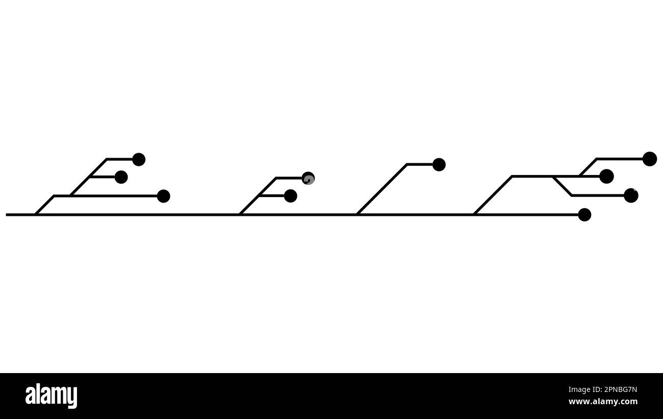 Printed circuit board PCB tracks isolated on white background ...