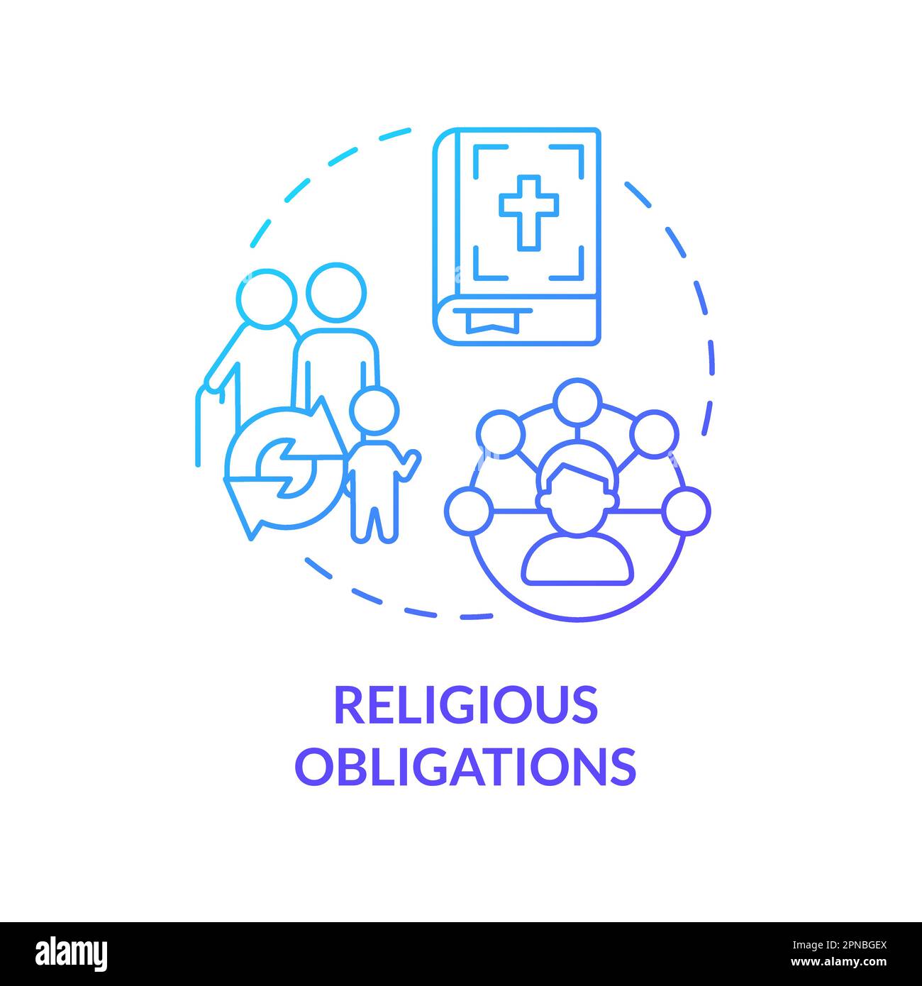 Religious obligations blue gradient concept icon Stock Vector Image ...