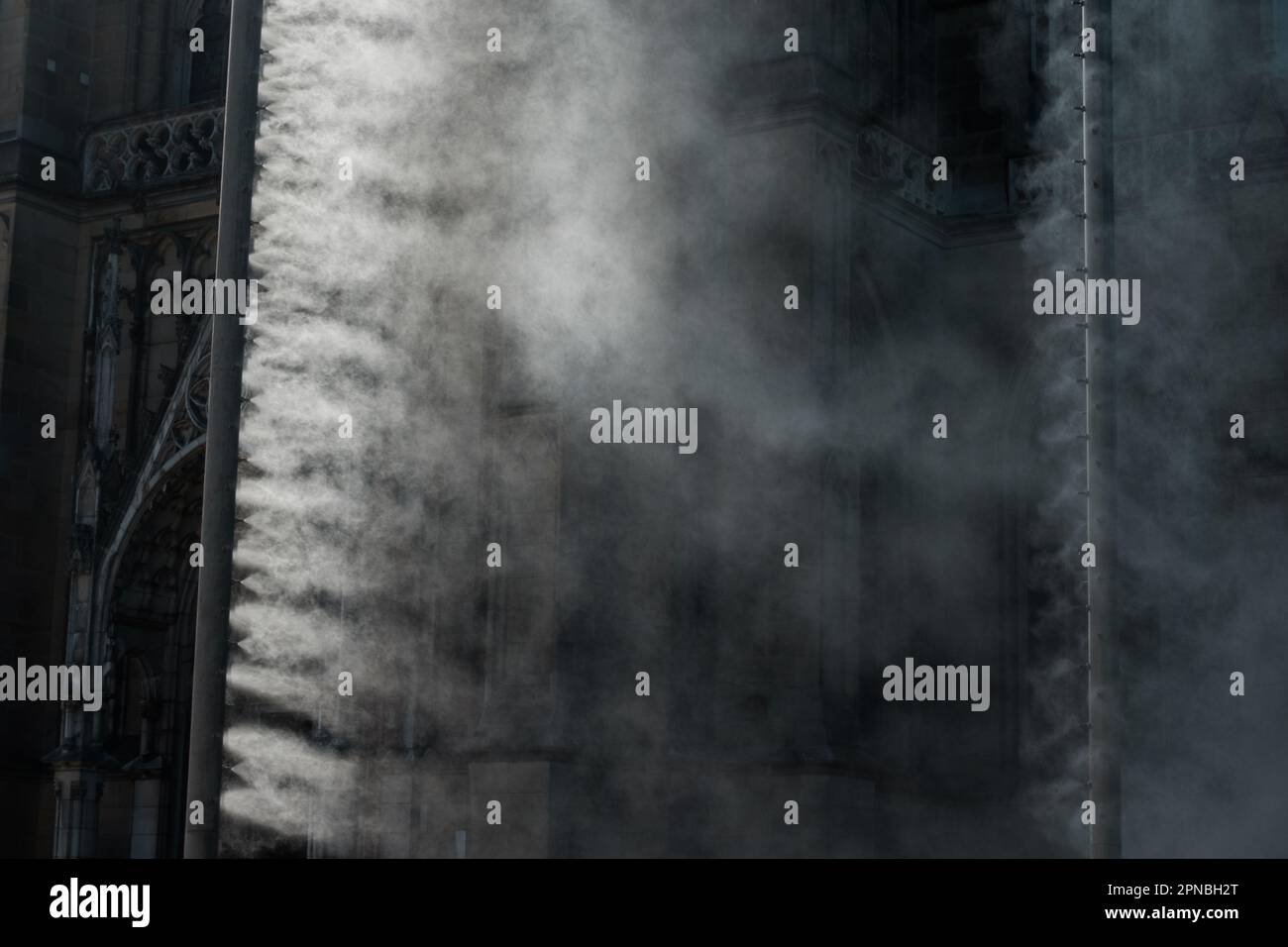 Modern water spray on street Stock Photo - Alamy