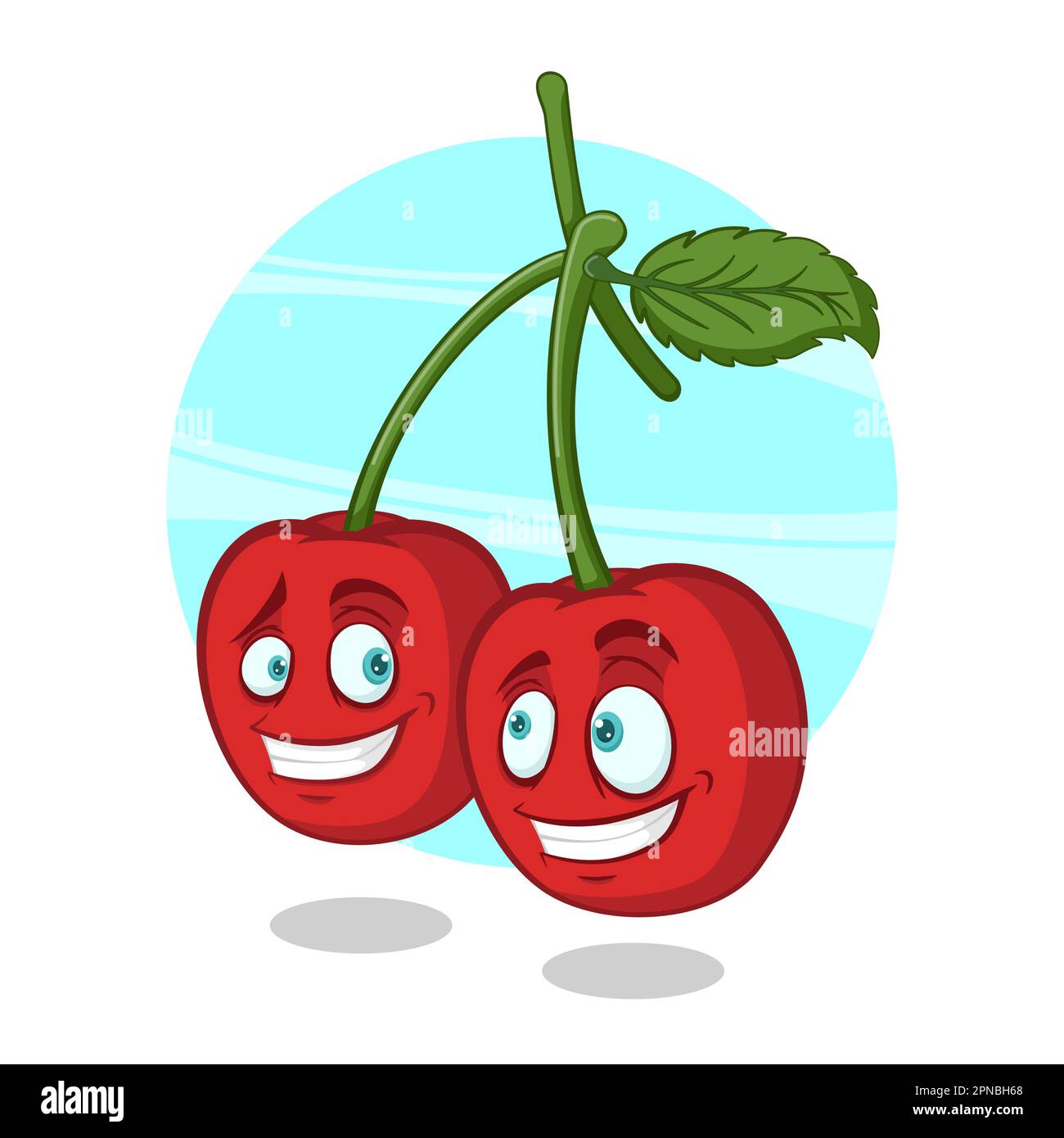 Twin Cherry Cartoon Character Smiling Stock Vector Image & Art - Alamy
