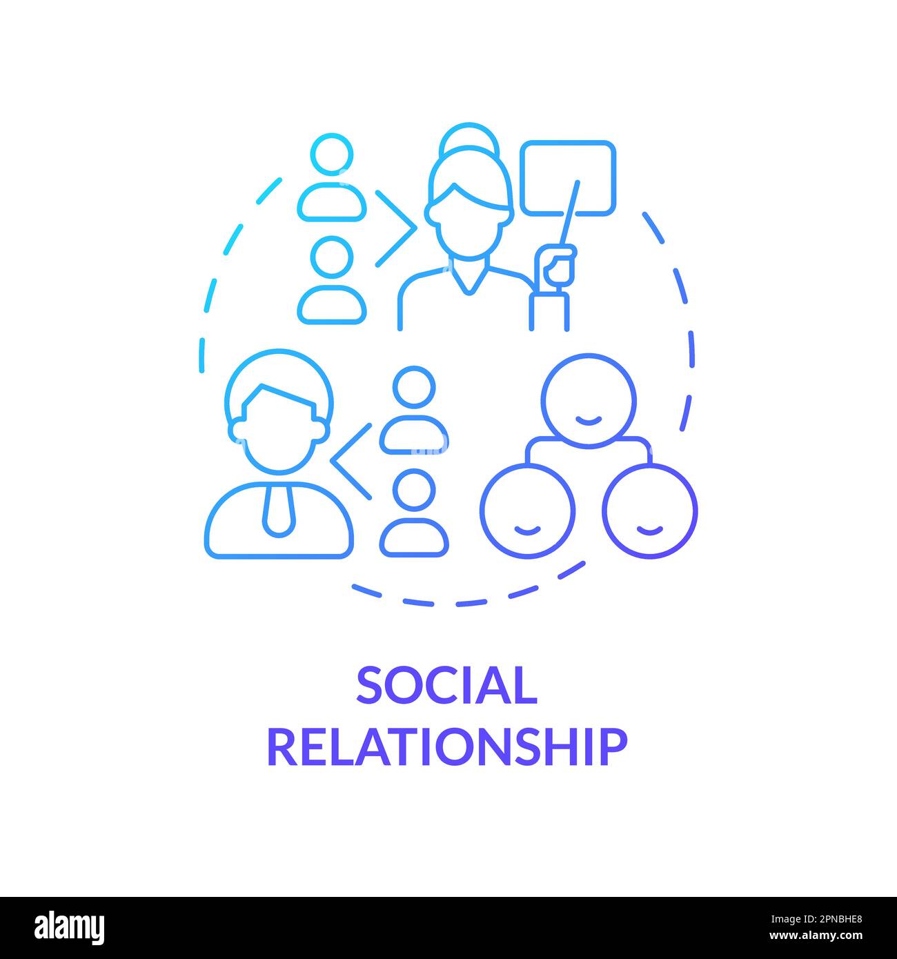 Social relationship blue gradient concept icon Stock Vector Image & Art ...