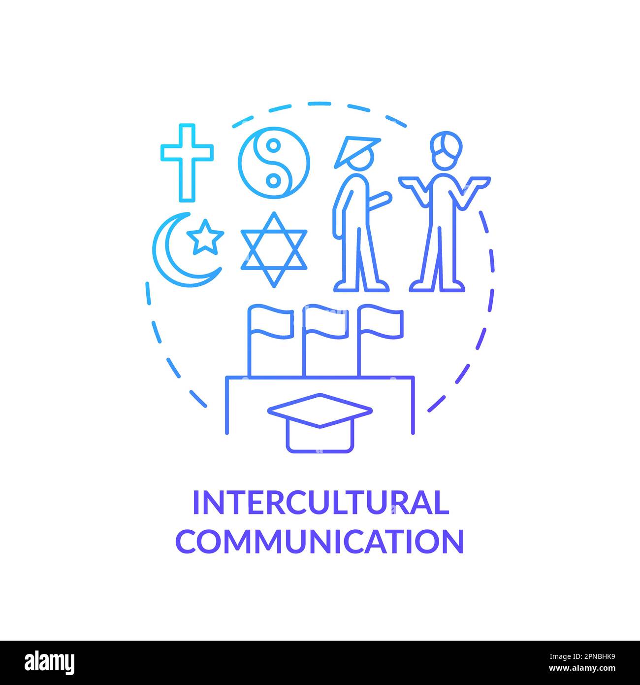 Intercultural communication blue gradient concept icon Stock Vector Image & Art - Alamy