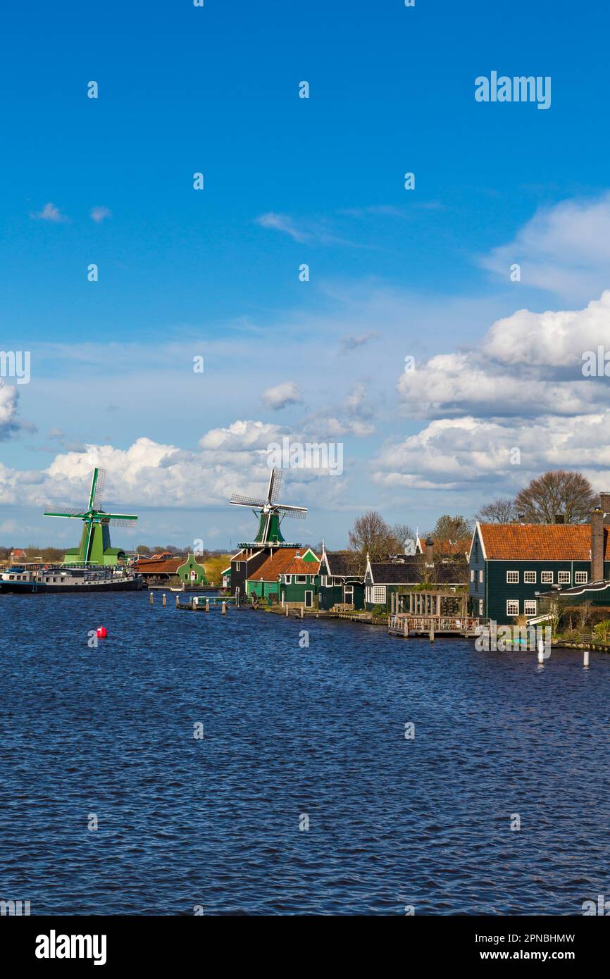 Picturesque village of Zaanse Schans Village at Holland, Netherlands in ...