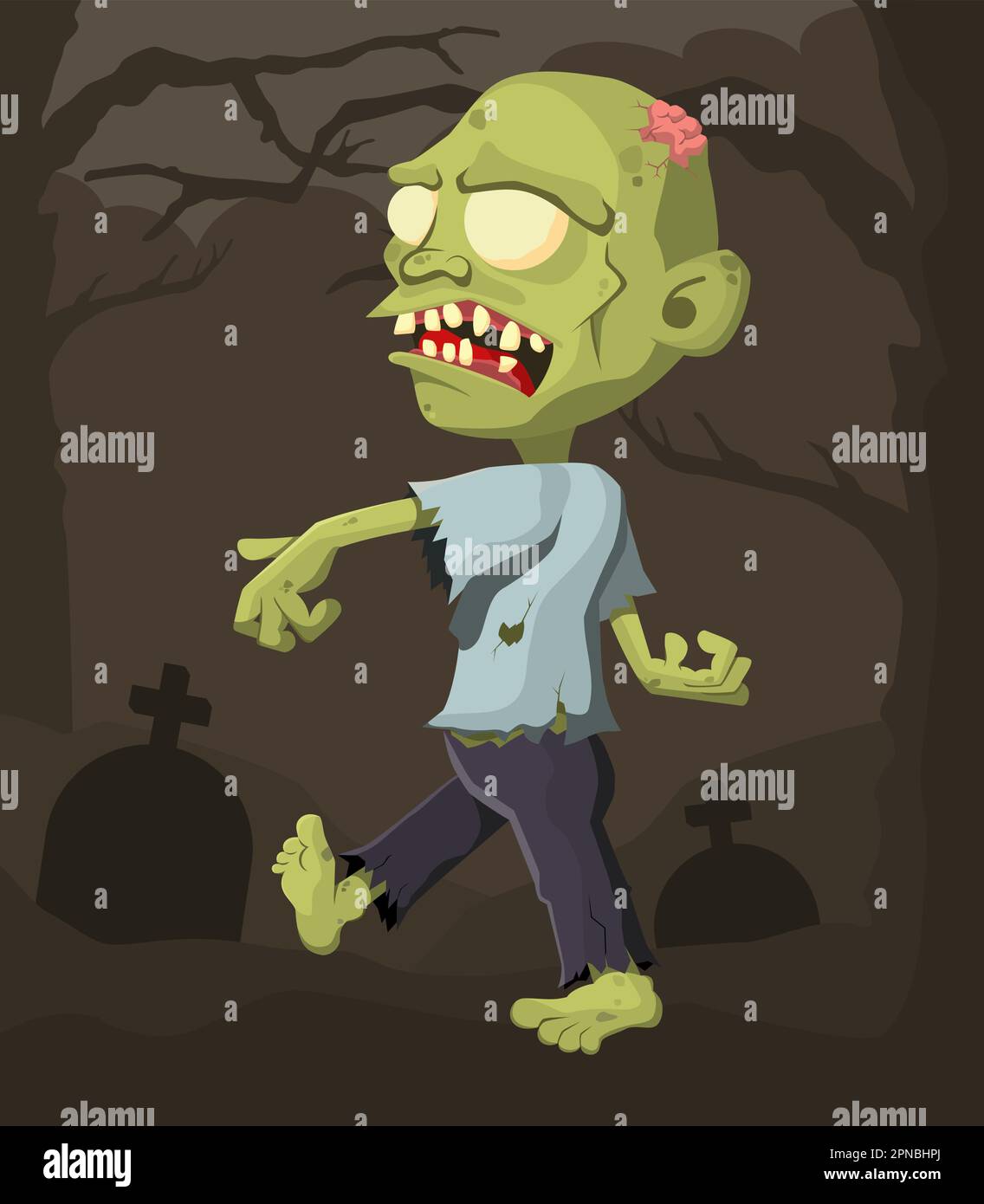 Cartoon Halloween Zombie Character Stock Vector Image & Art - Alamy