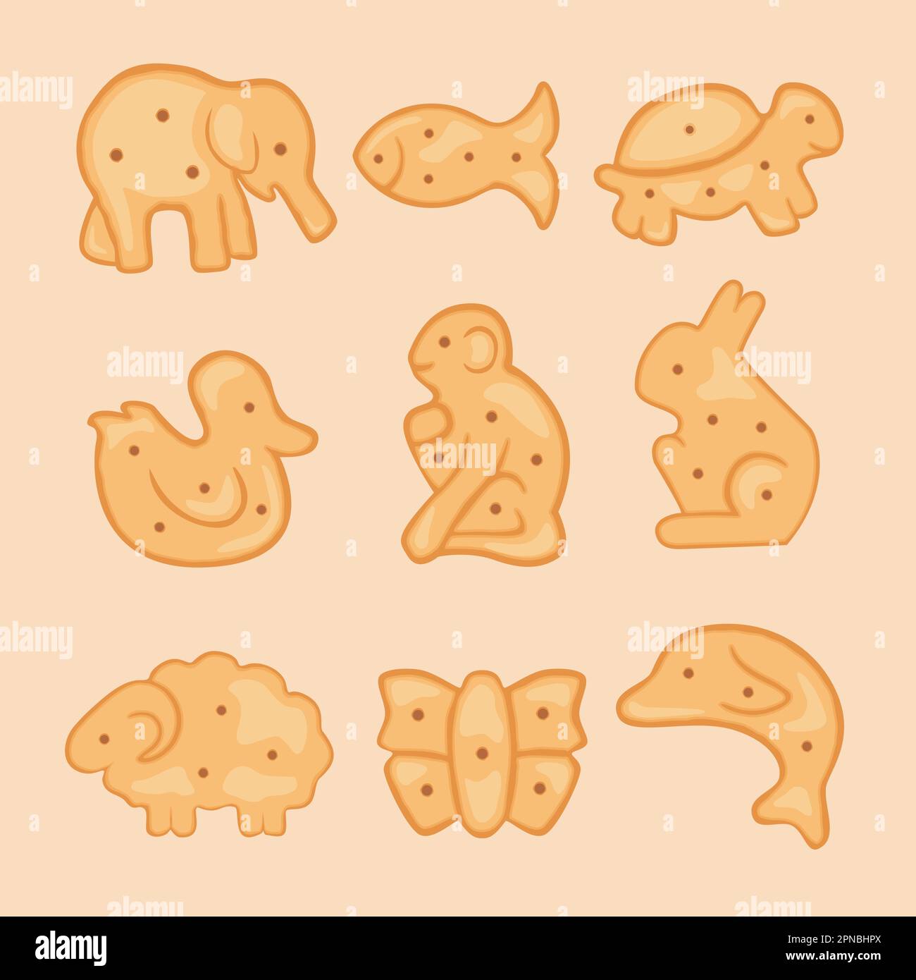 Animal Shaped Biscuits Crackers Set Stock Vector Image & Art - Alamy