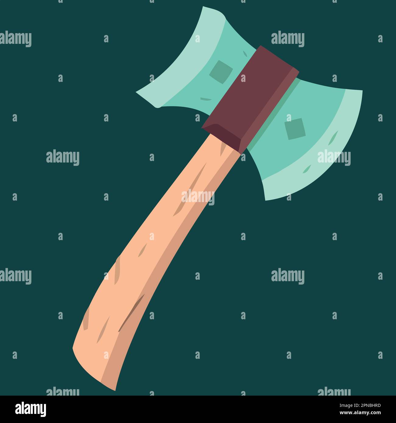 hand tool ax with wooden handle minimalistic vector illustration Stock ...