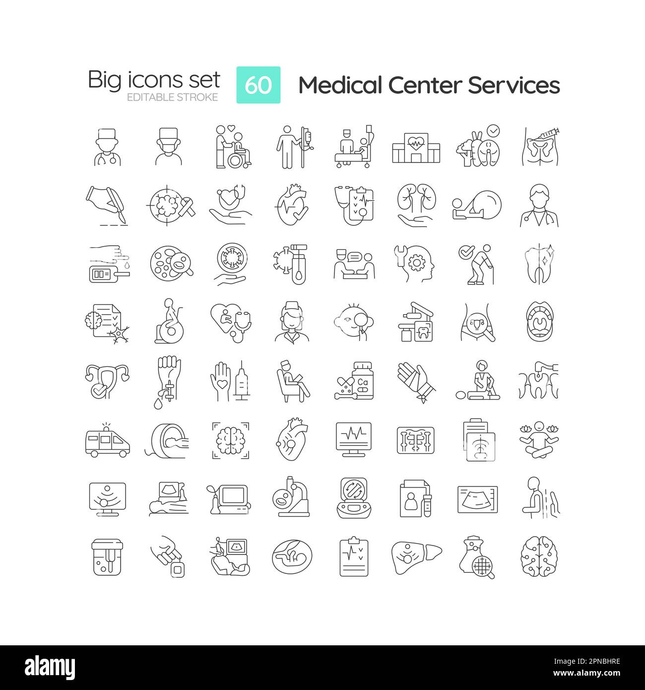 Medical center line icons Cut Out Stock Images & Pictures - Alamy