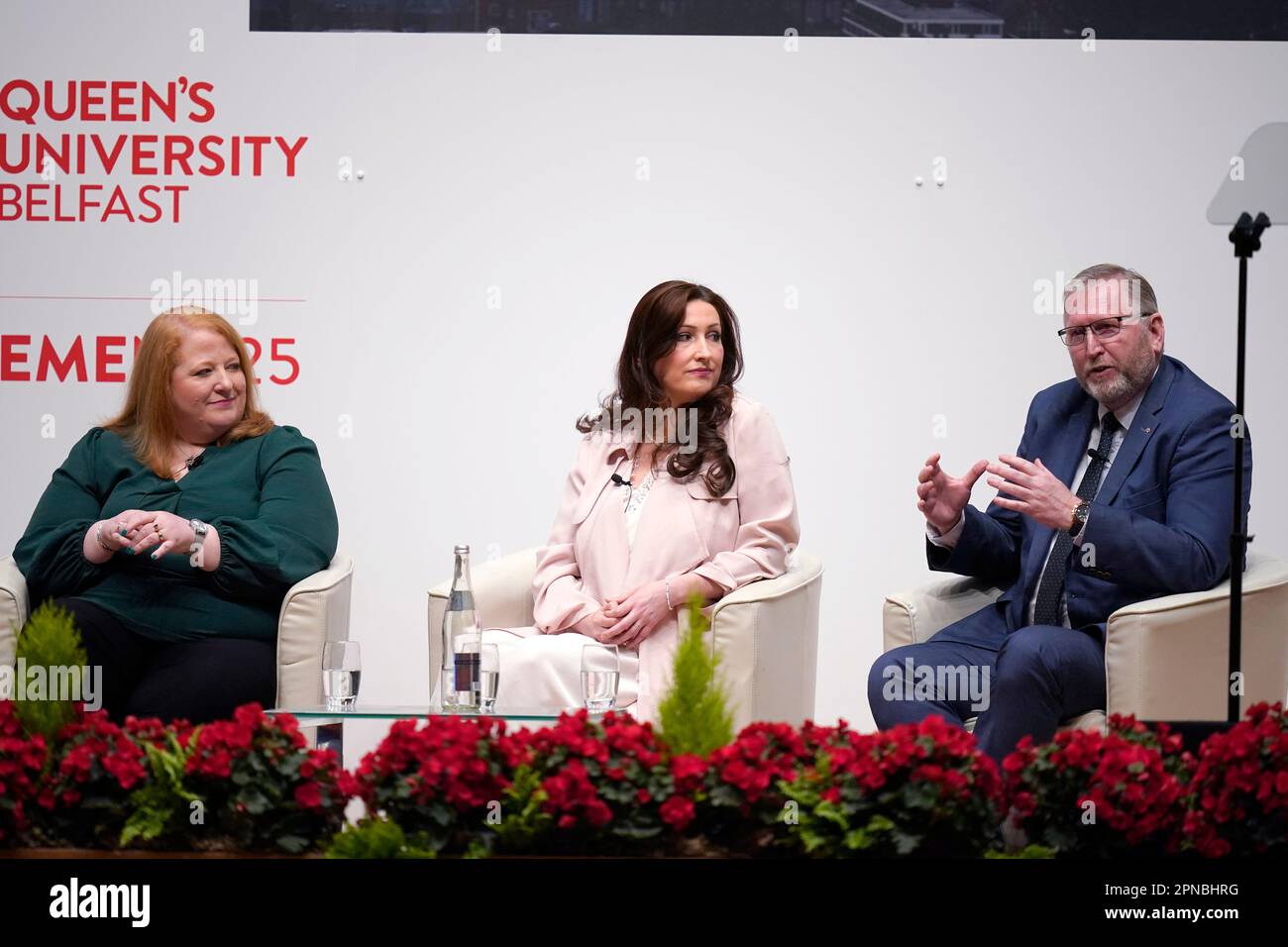 (left to right) Alliance Party leader Naomi Long, Emma Little-Pengelly ...