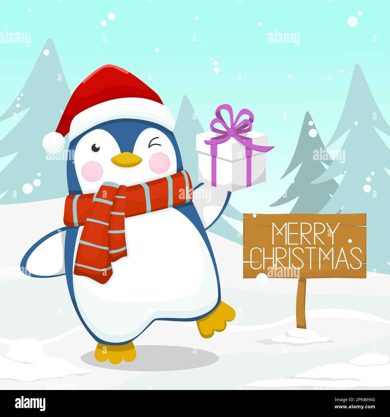 Cute happy christmas gift Stock Vector Images - Alamy