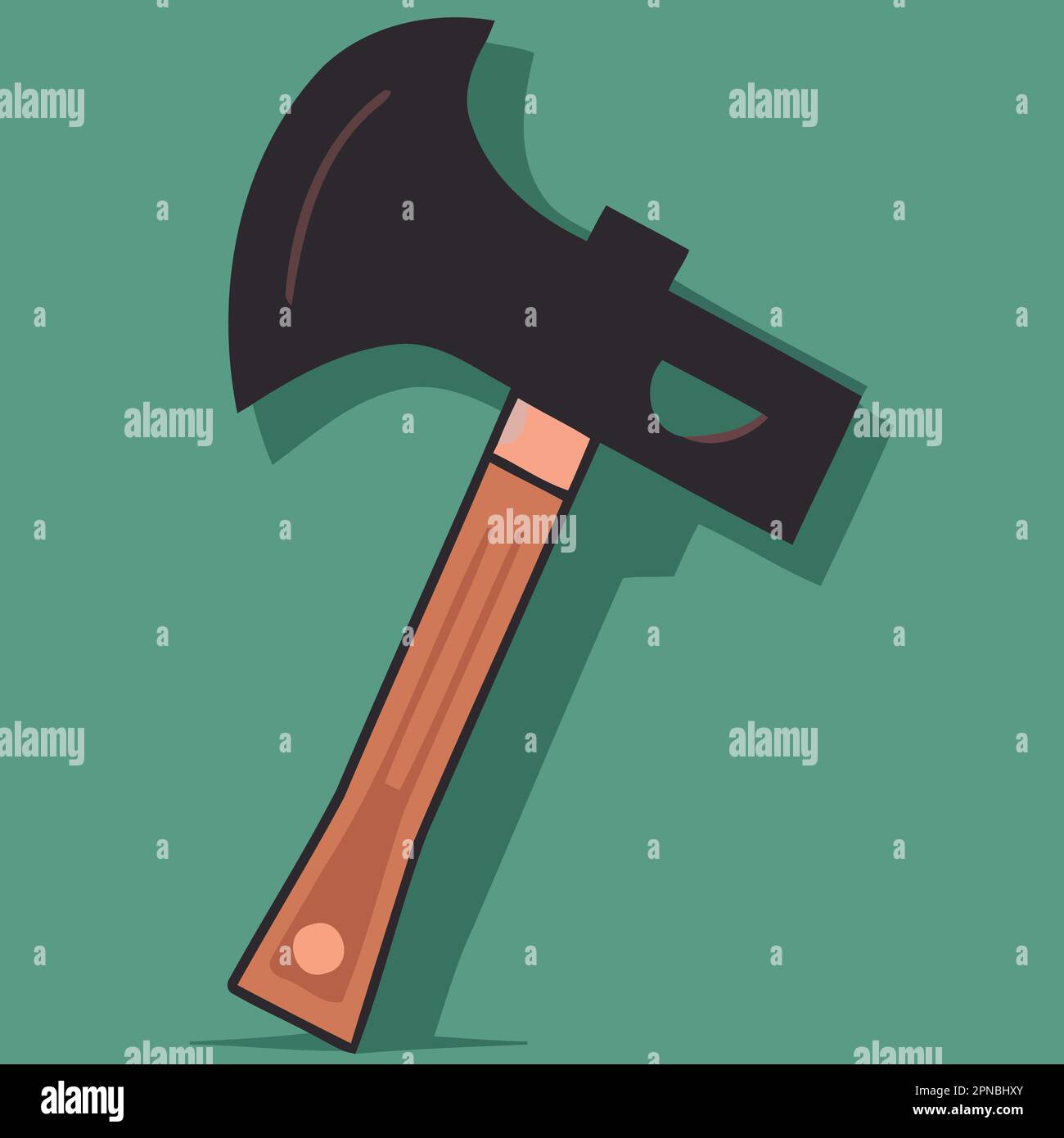 hand tool ax with wooden handle minimalistic vector illustration Stock ...
