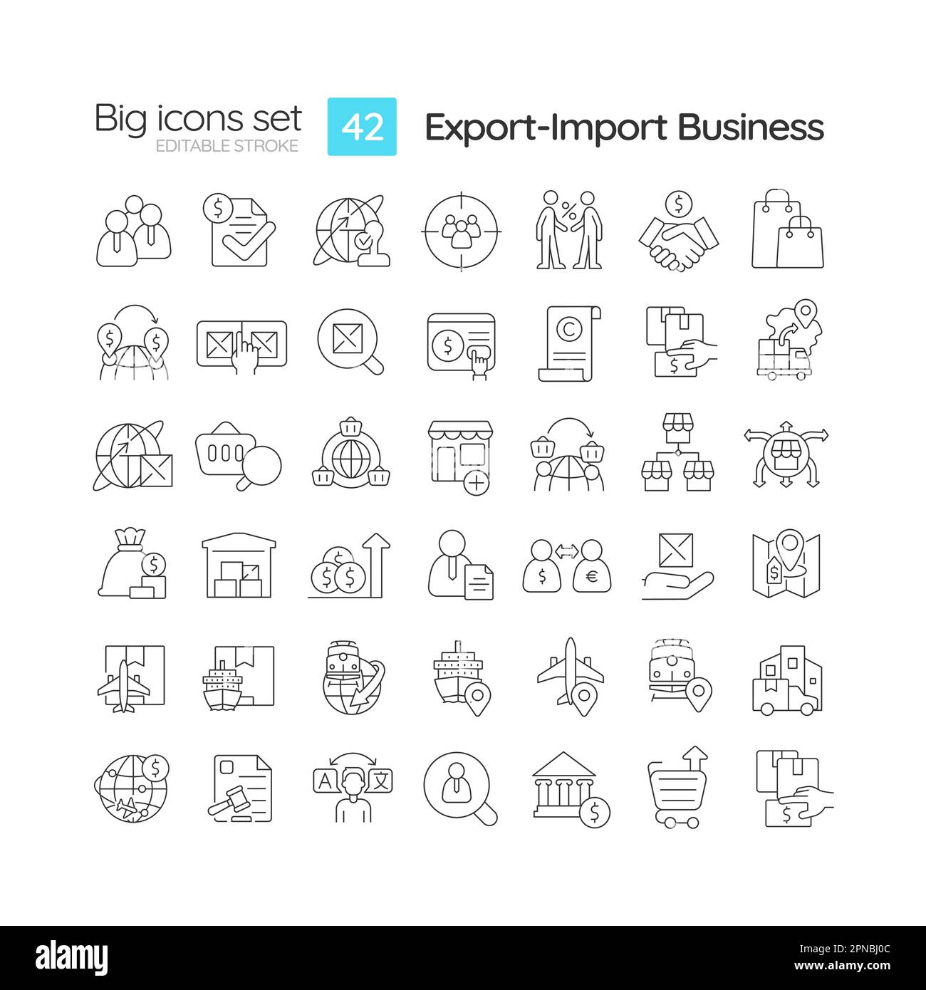 Import business line icons Stock Vector Images - Alamy