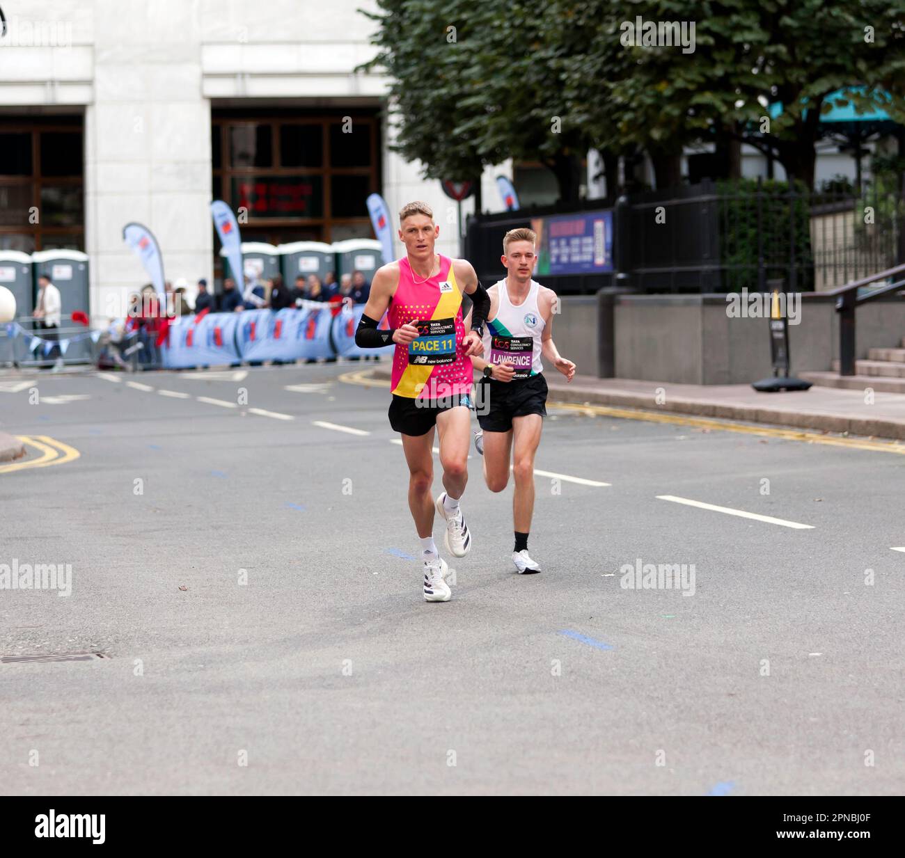 Alexander Lawrence (GBR), passing through Cabot Square on his way to ...