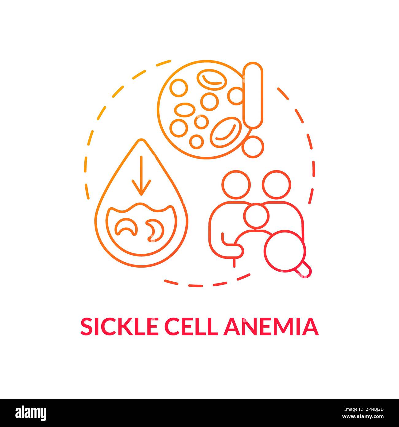 Sickle cell anemia red gradient concept icon Stock Vector Image & Art ...