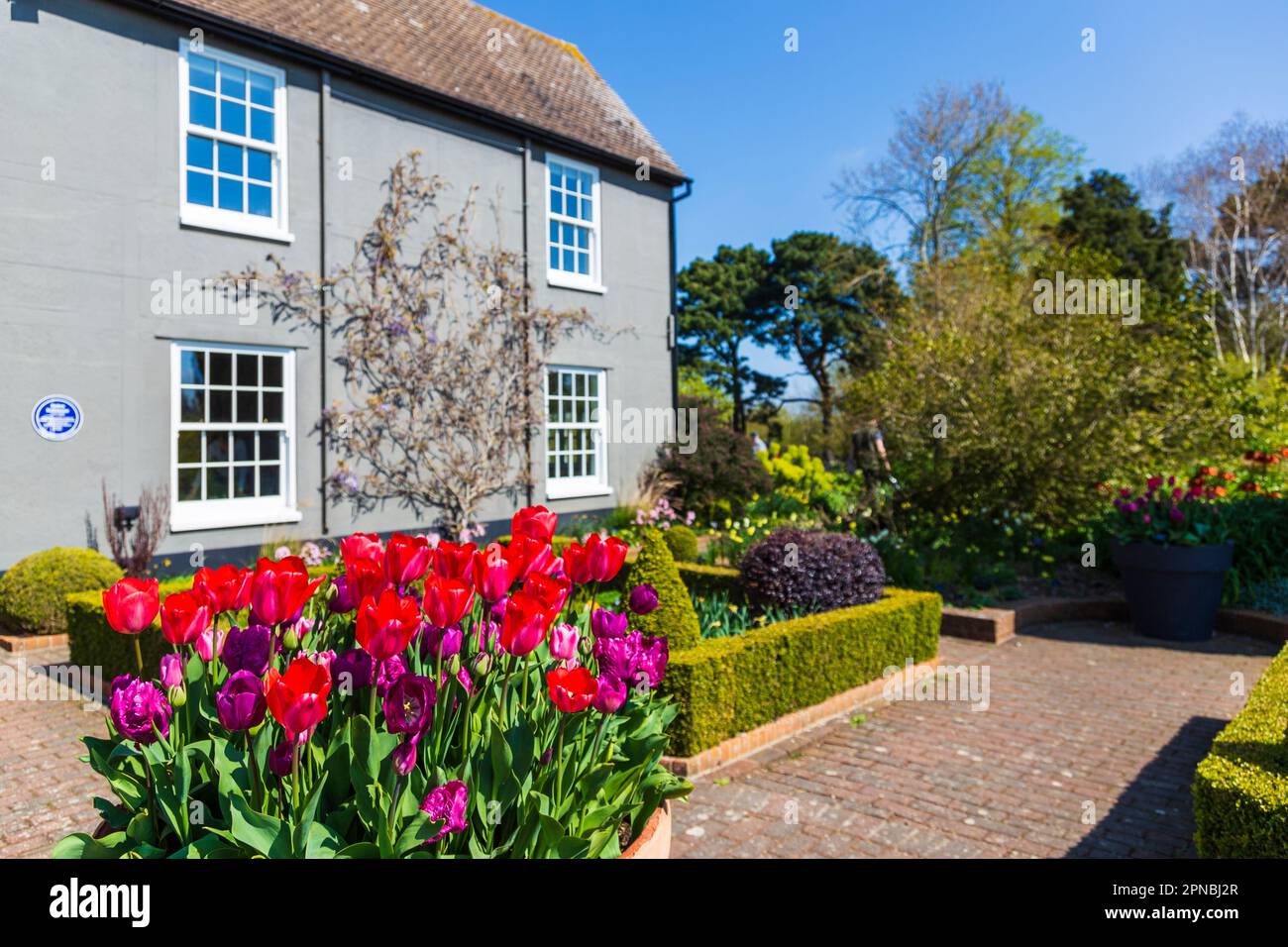 Hill Top Building at RHS Hyde Hall with Display of Vibrantly Coloured ...