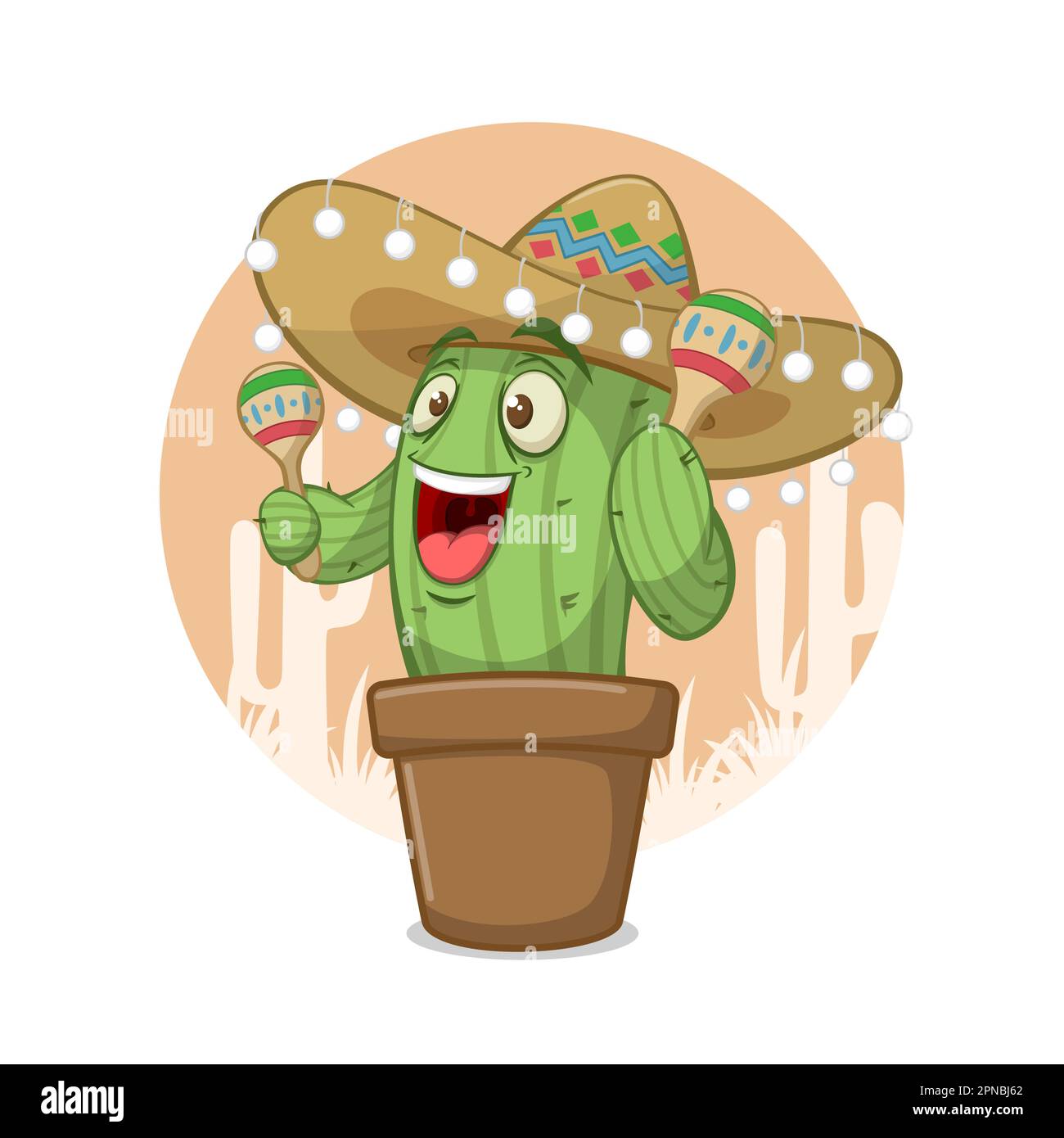Cute cactus mexican hat Stock Vector Images - Alamy