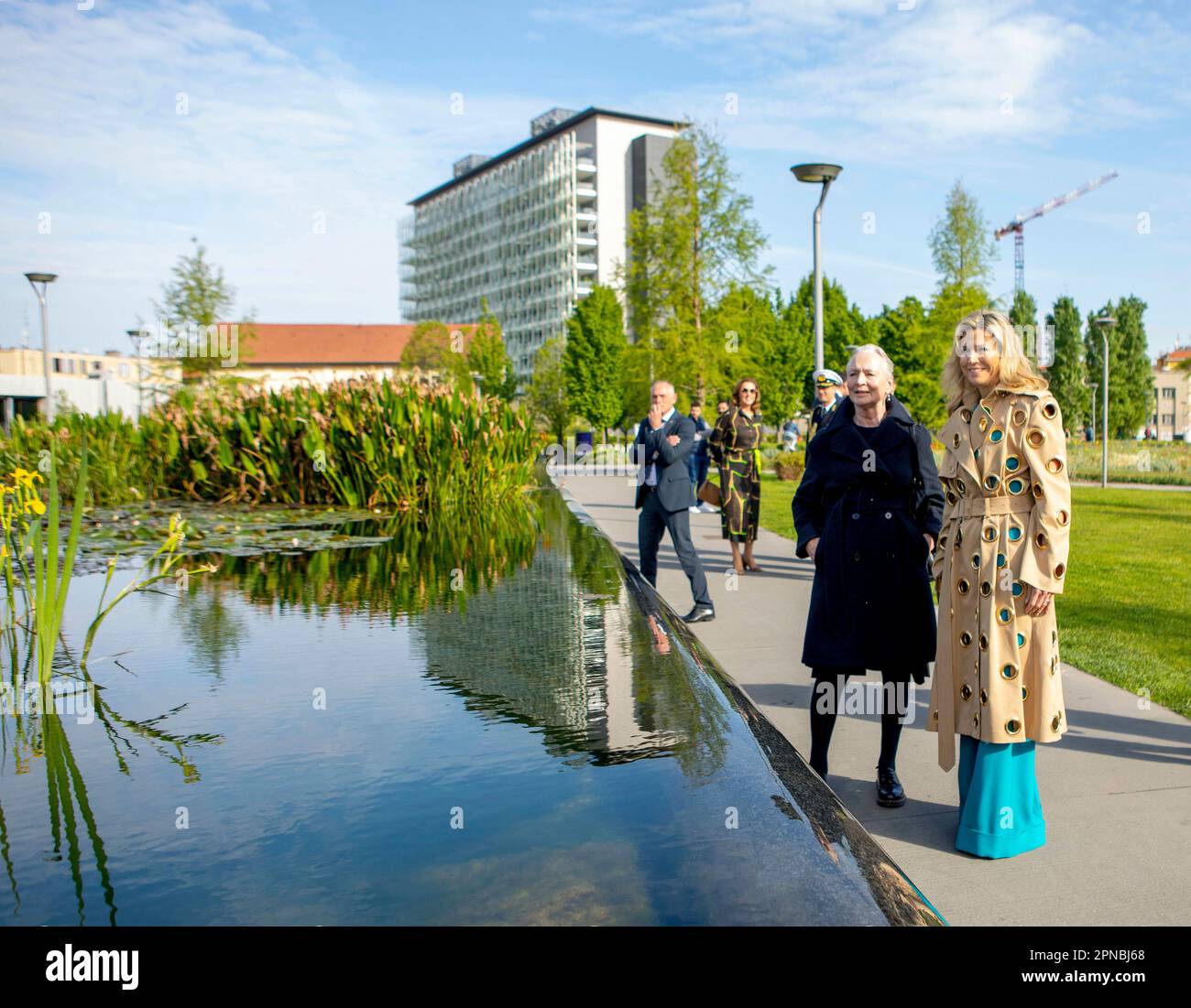 Milan, Italien. 18th Apr, 2023. Queen Maxima of The Netherlands arrives ...
