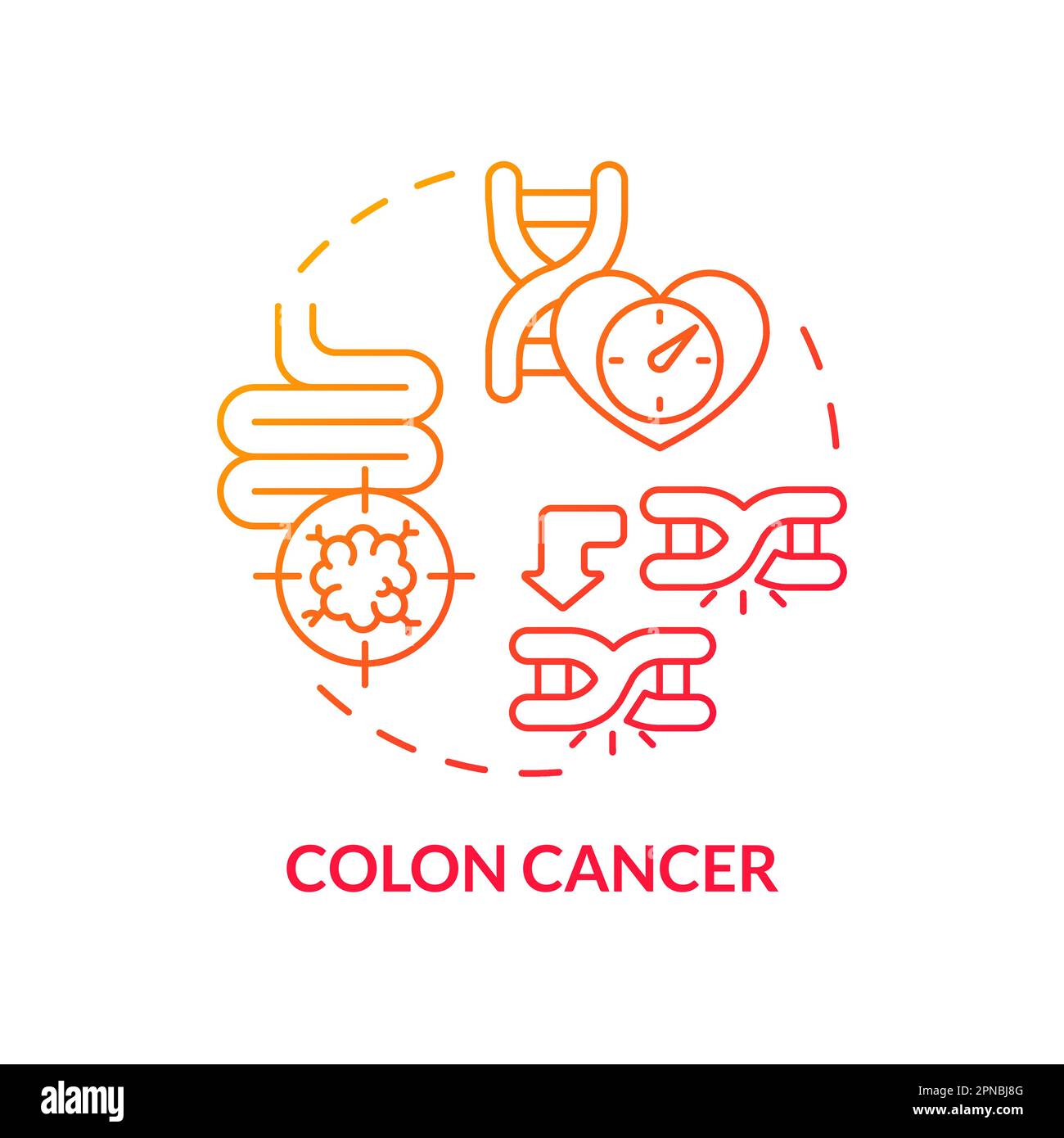 Colon Cancer Red Gradient Concept Icon Stock Vector Image And Art Alamy