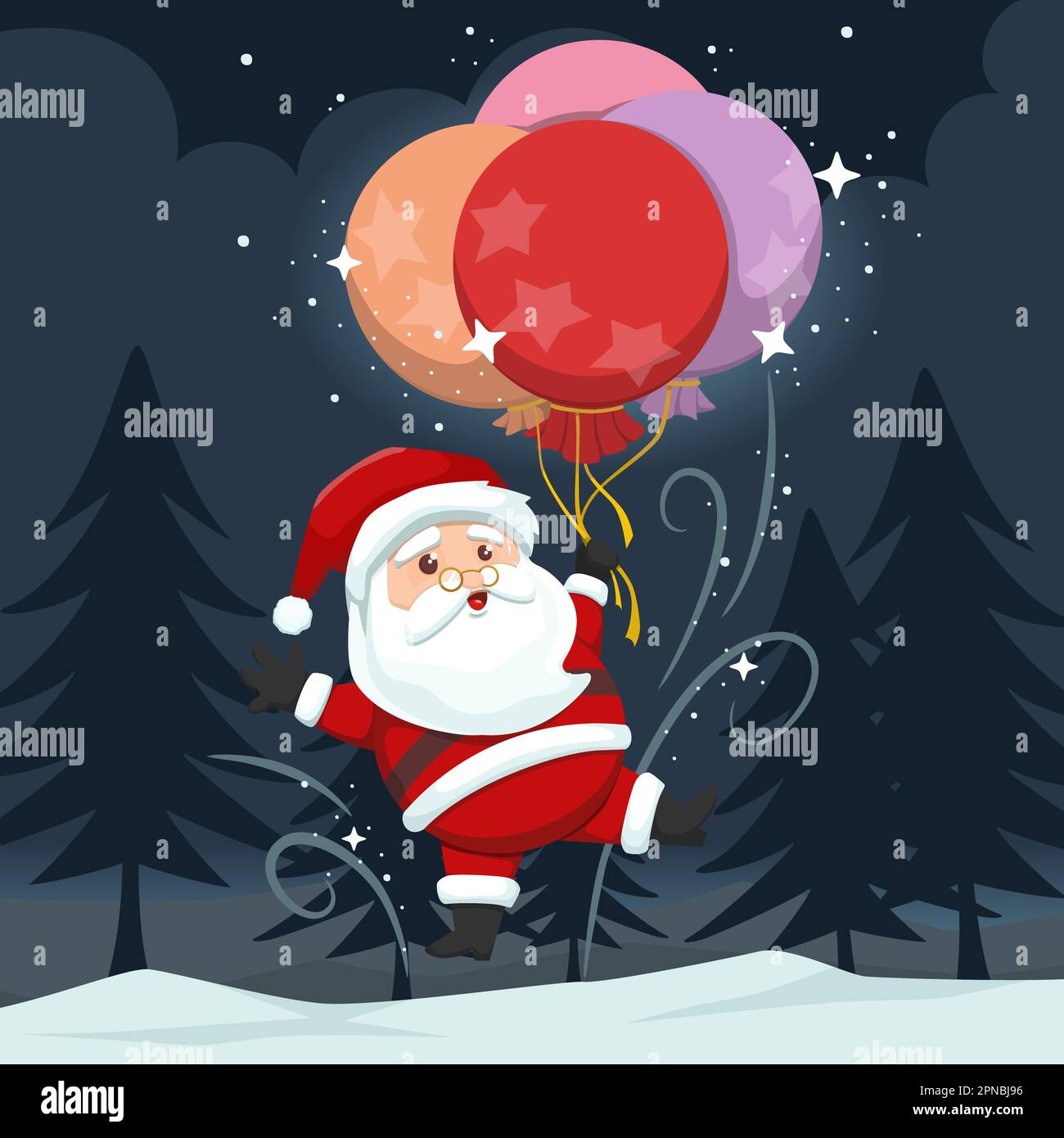 Cute Santa Claus With Balloon Stock Vector Image & Art - Alamy