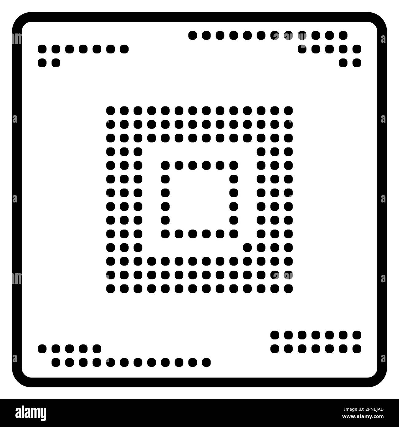 Cilhouette of computer or mobile chip isolated on white background ...