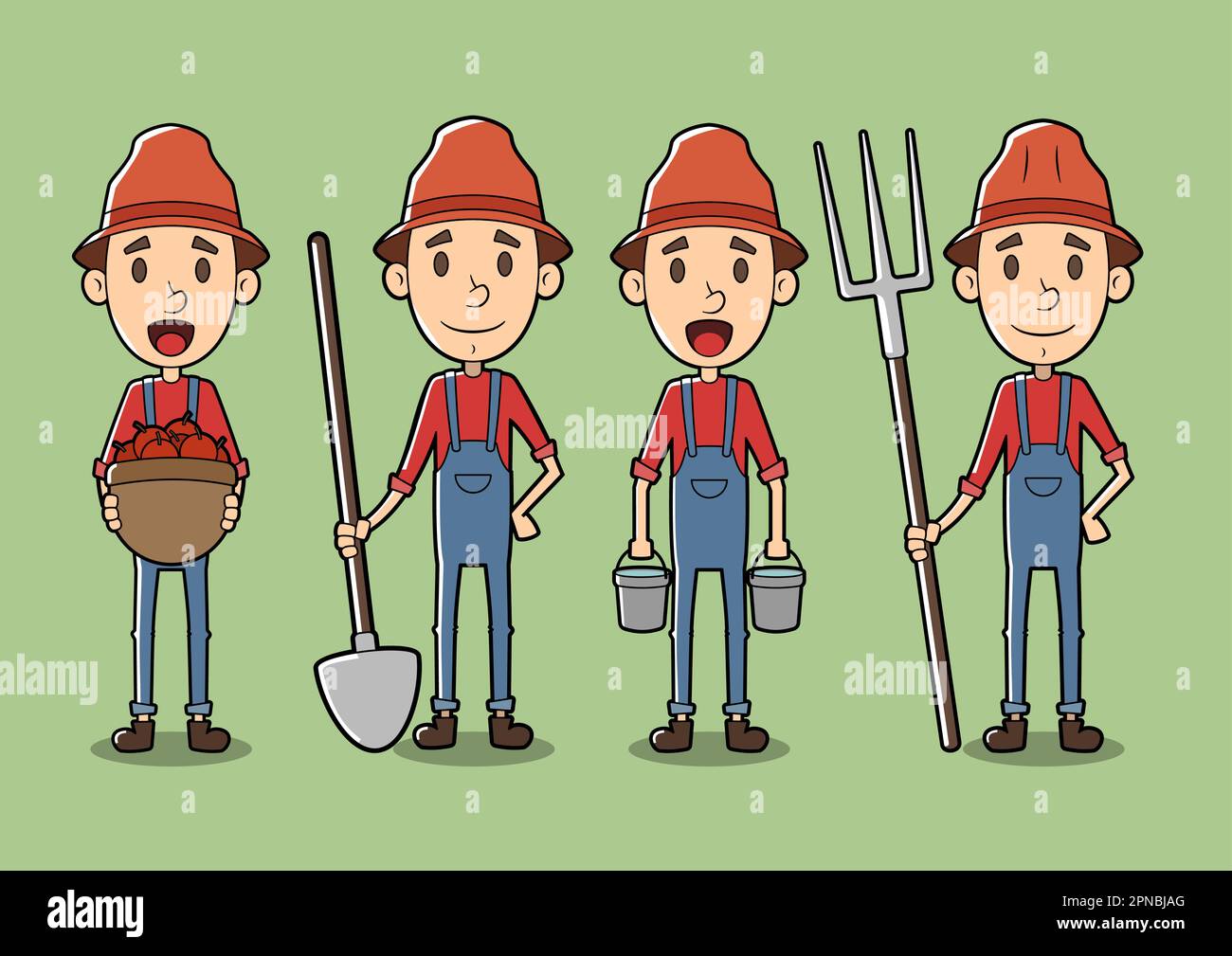 Young man farm worker Stock Vector Images - Alamy