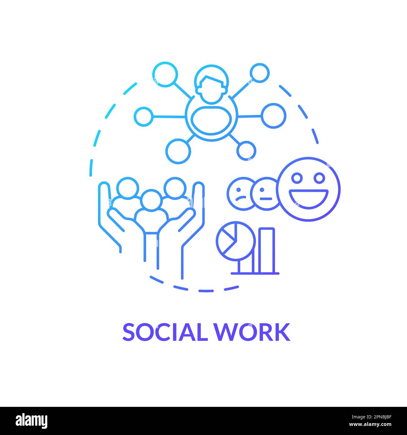 Social work blue gradient concept icon Stock Vector Image & Art - Alamy