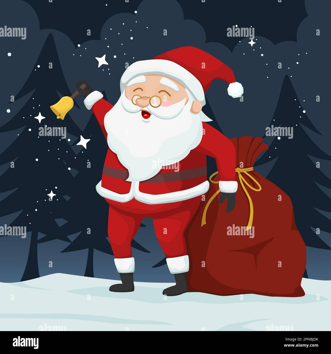 Santa Claus Cartoon Ringing Bell Stock Vector Image & Art - Alamy