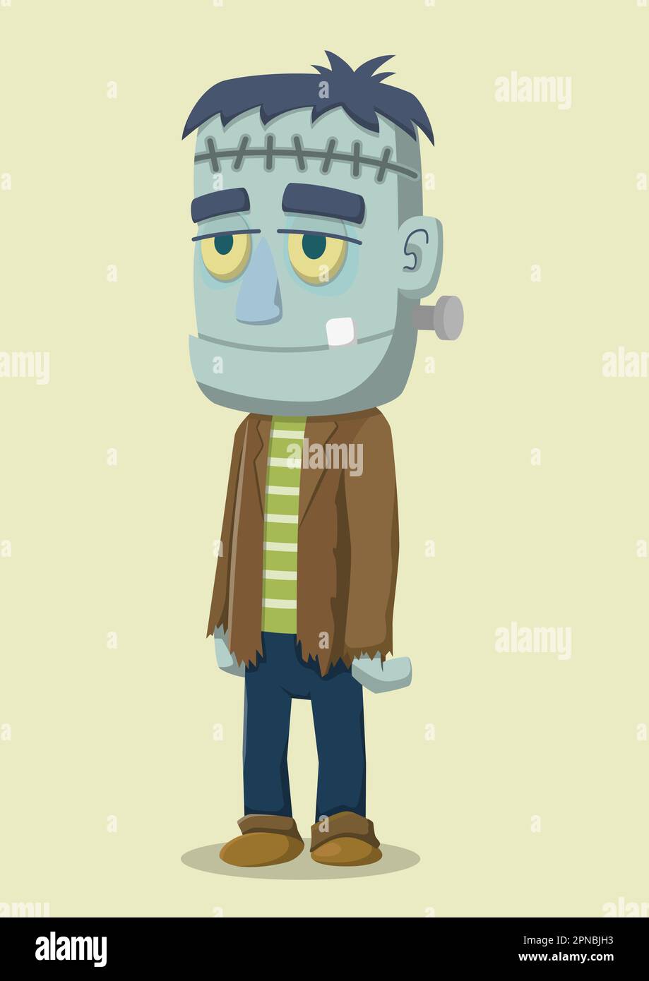 Funny Face Frankenstein Cartoon Character Stock Vector Image & Art - Alamy