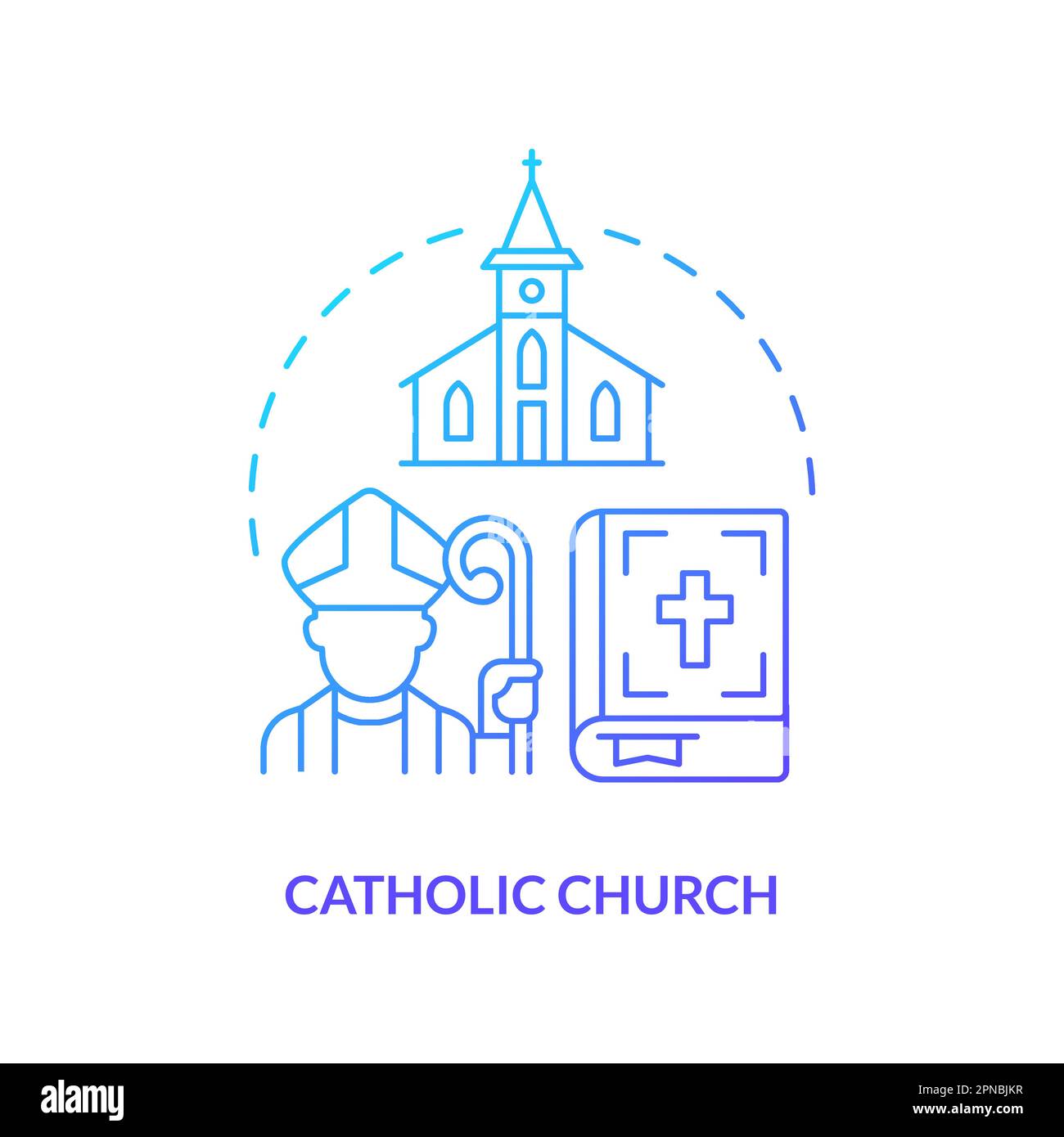 Catholic church blue gradient concept icon Stock Vector Image & Art - Alamy