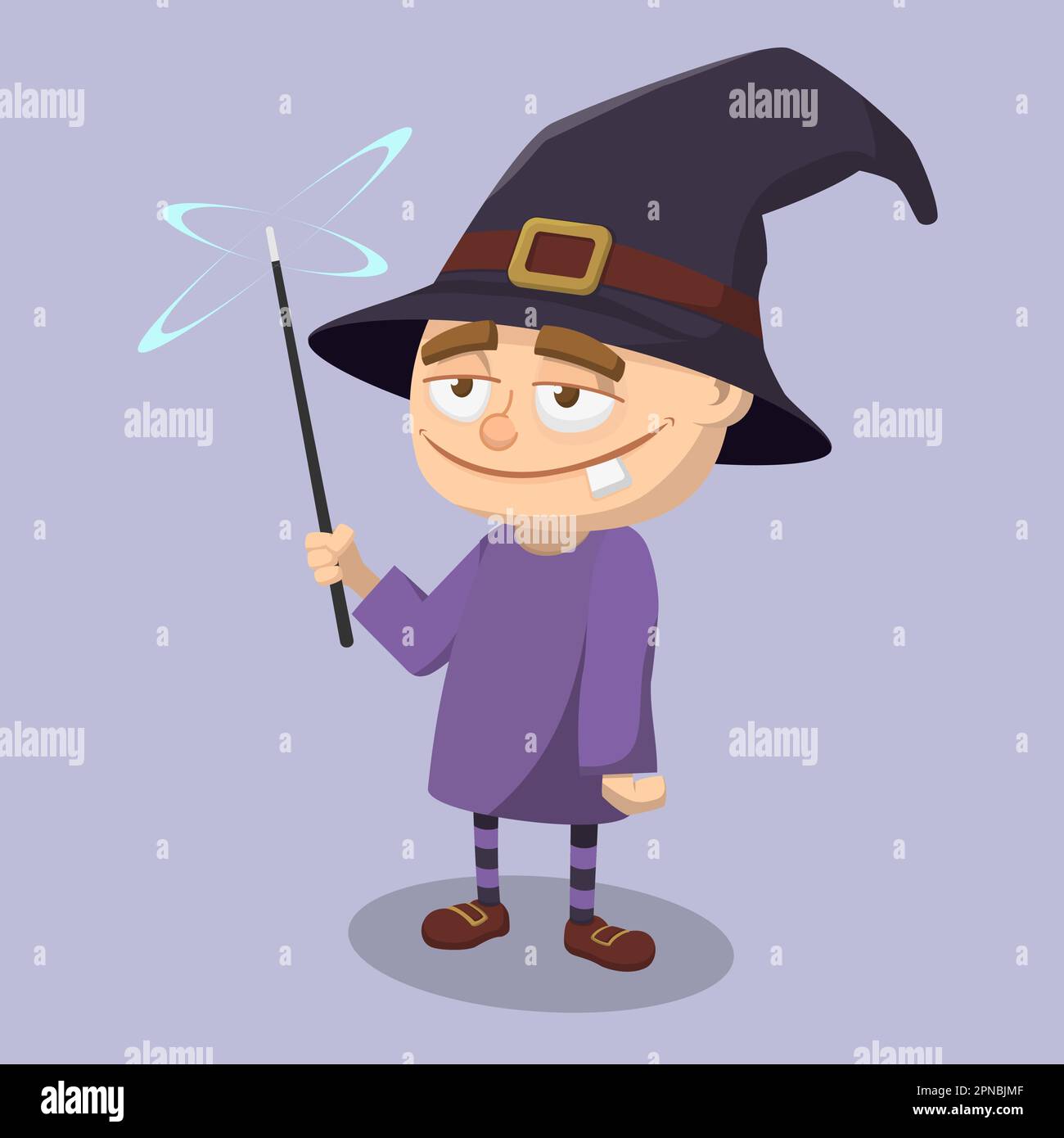 Cute Cartoon Lazy Face Wizard Stock Vector Image & Art - Alamy
