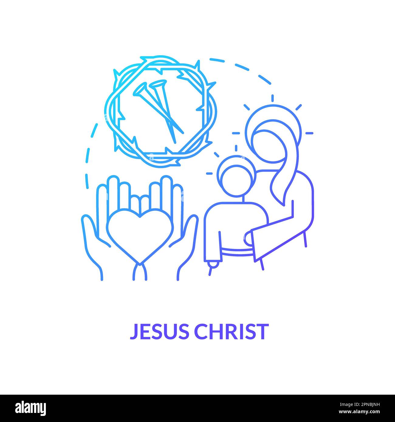 Jesus Christ blue gradient concept icon Stock Vector Image & Art - Alamy