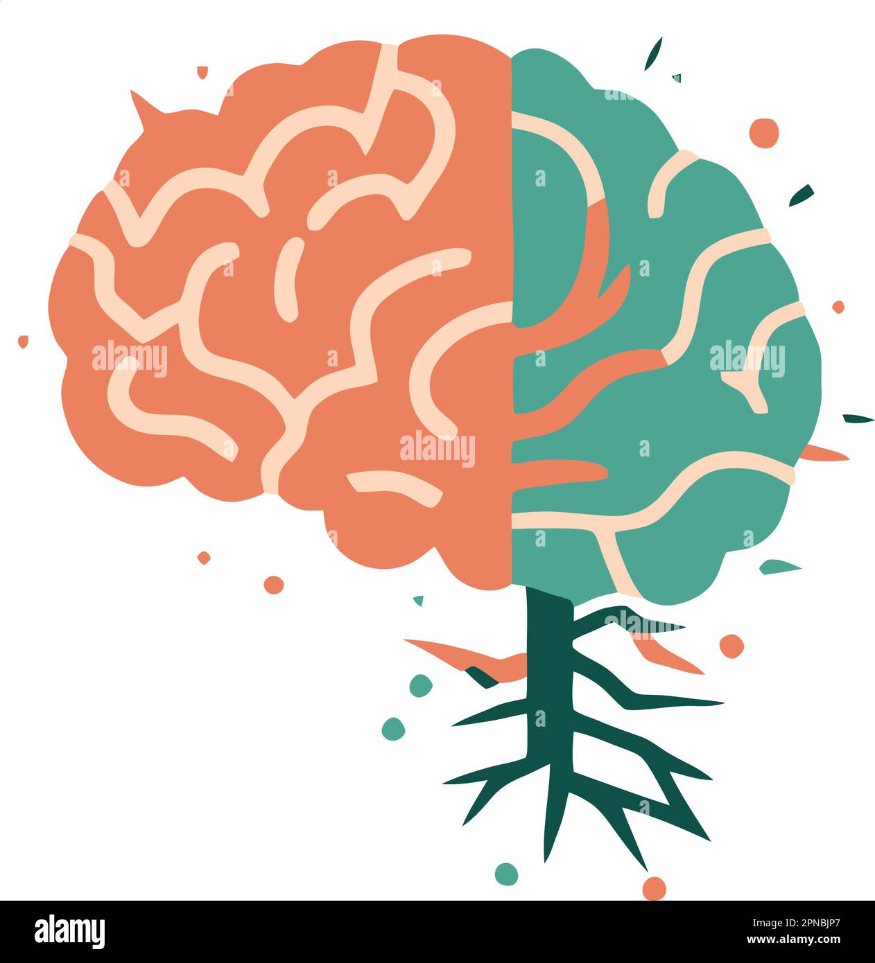 color human brain logo minimalist vector illustration Stock Vector ...