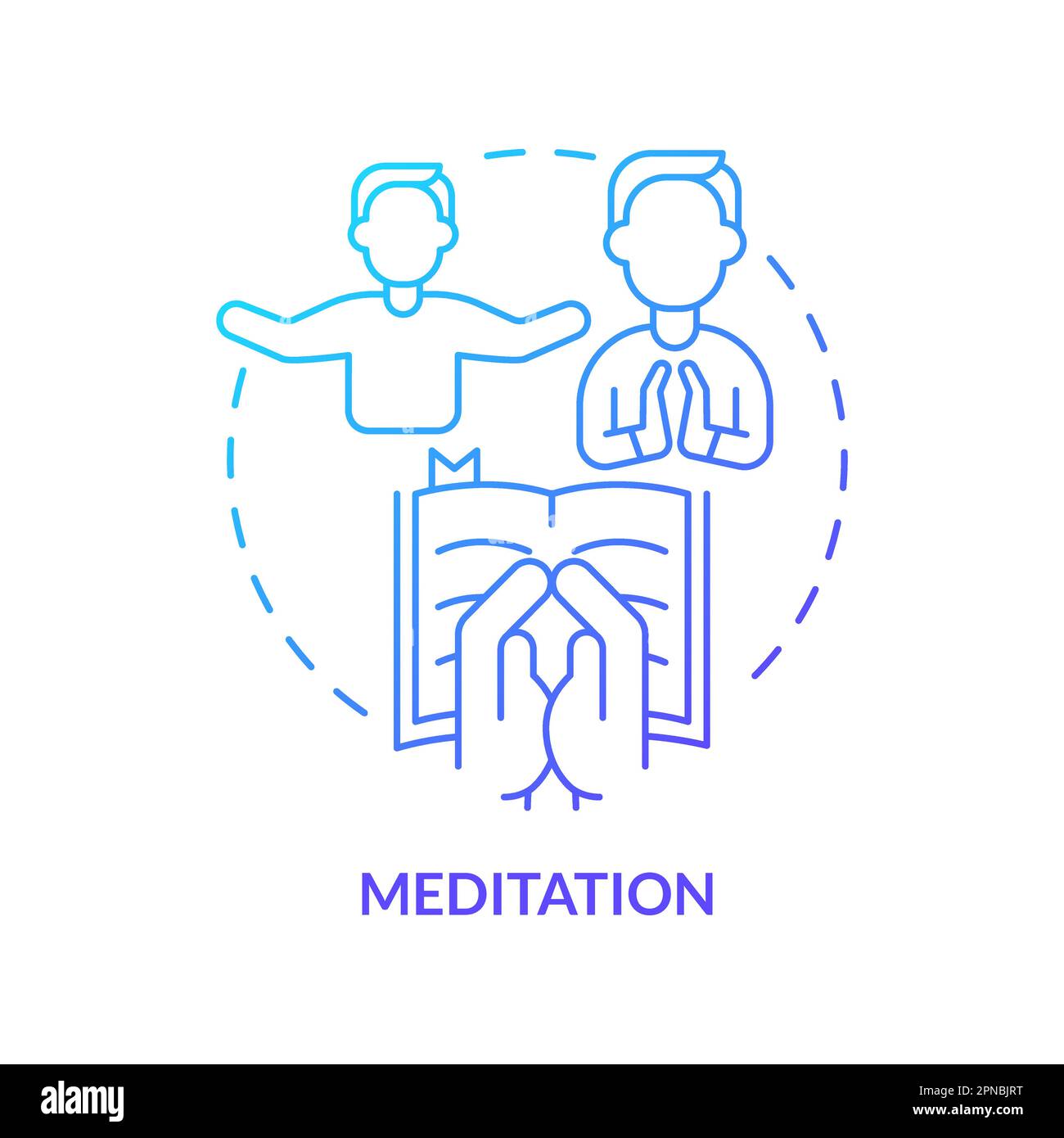 Meditation blue gradient concept icon Stock Vector Image & Art - Alamy