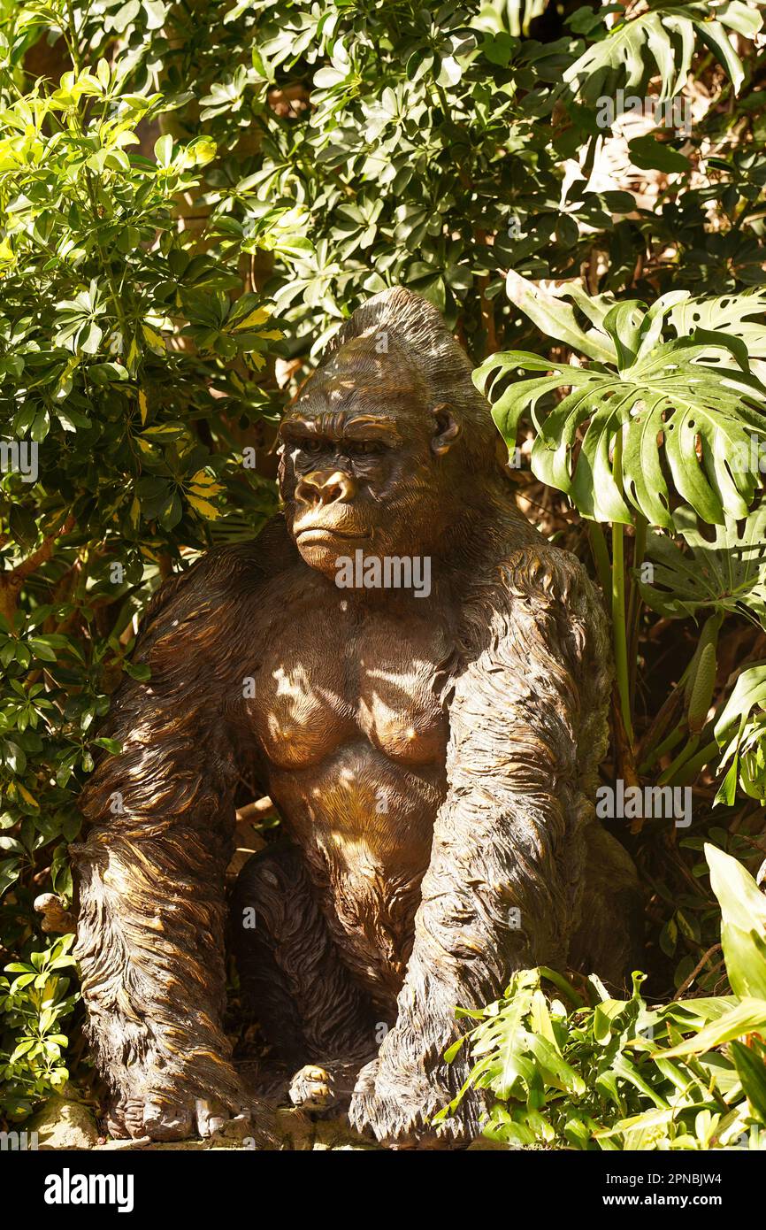 Bronze monkey statue hi-res stock photography and images - Alamy