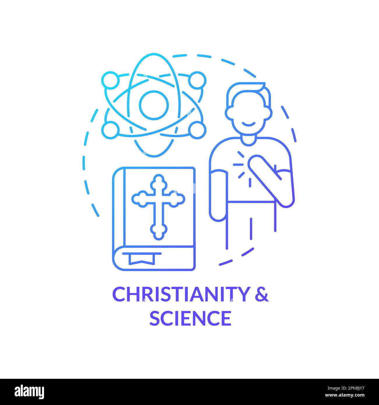 Christianity and science blue gradient concept icon Stock Vector Image ...