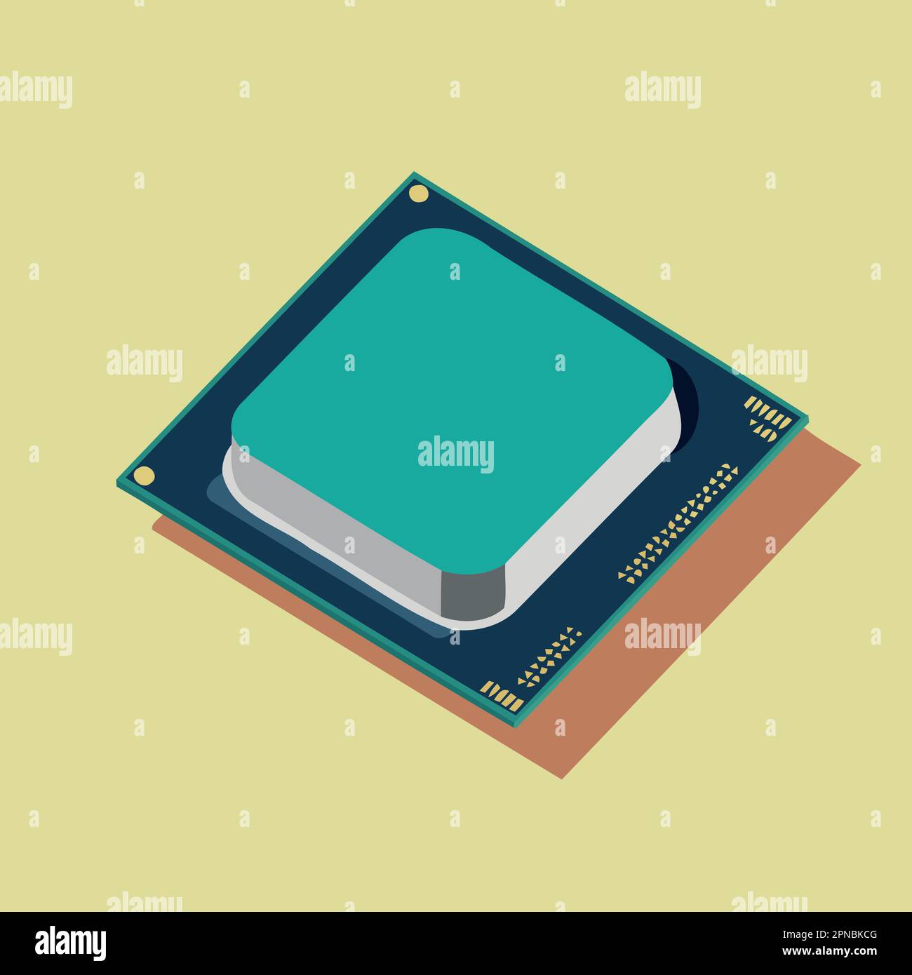 Computer Central Processing Unit Minimalist Vector Illustration Stock Vector Image And Art Alamy