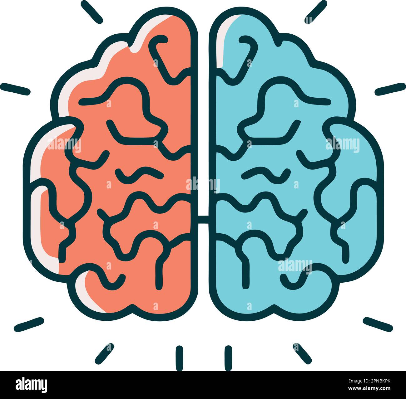 color human brain logo minimalist vector illustration Stock Vector ...