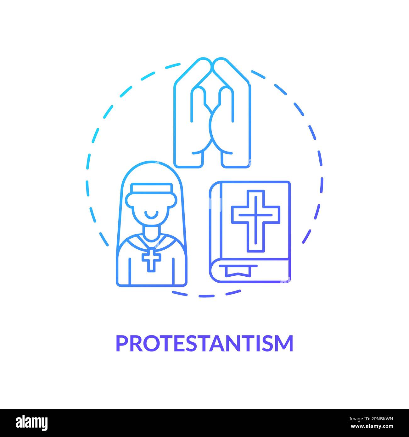 Protestantism Blue Gradient Concept Icon Stock Vector Image And Art Alamy