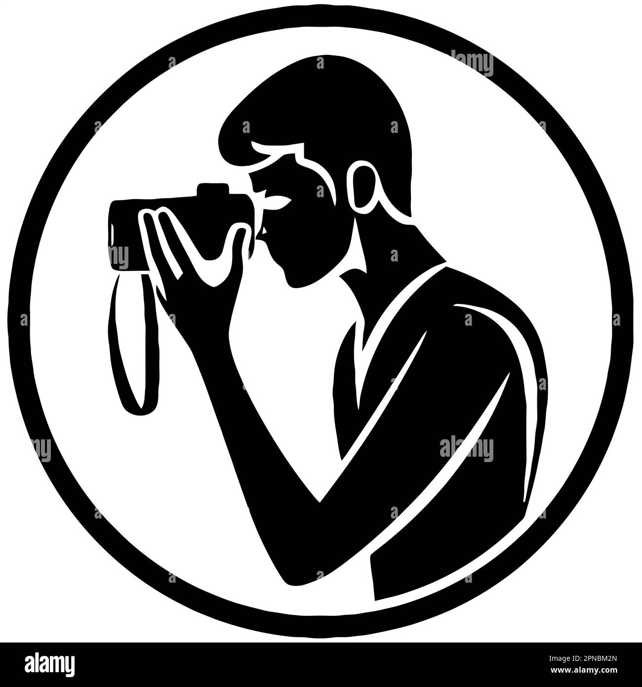 logo man looking in photo camera viewfinder minimalist vector ...