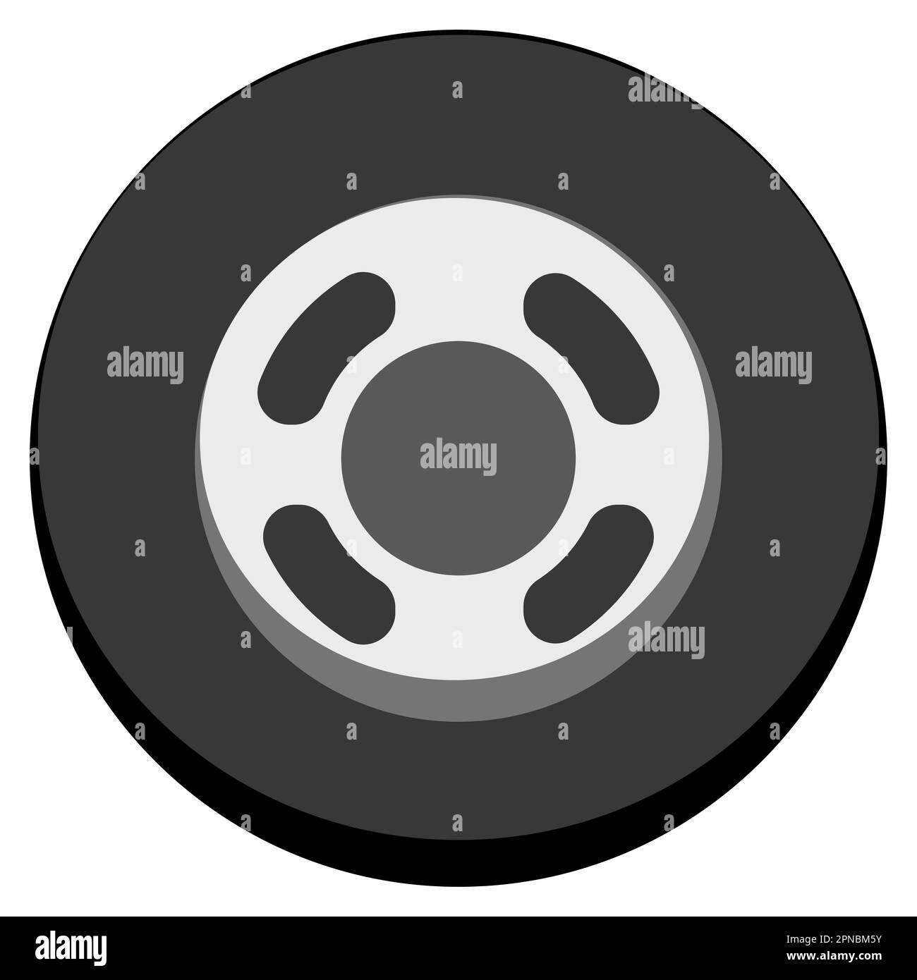 Car wheel in cartoon style isolated on white background. Vector clipart ...