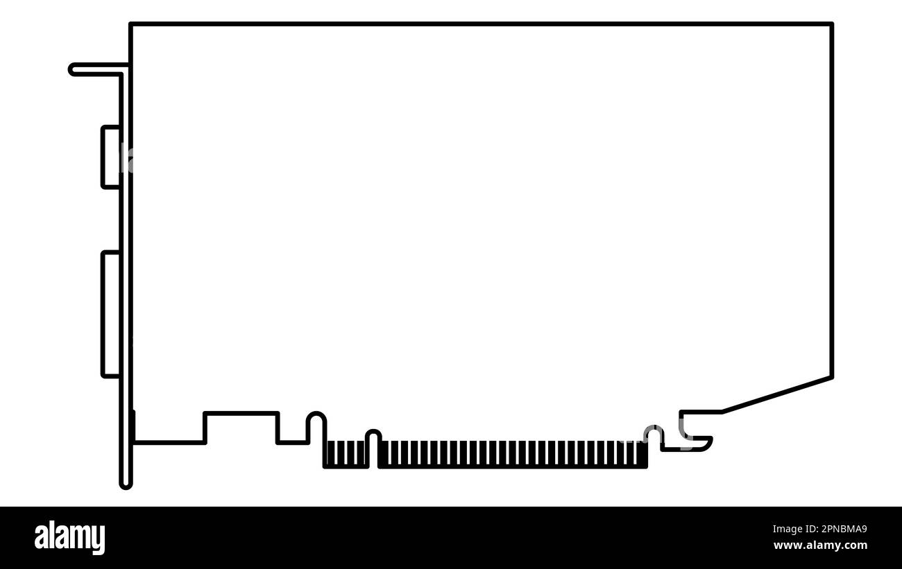 Computer board for pc outline isolated on white background. Vector ...