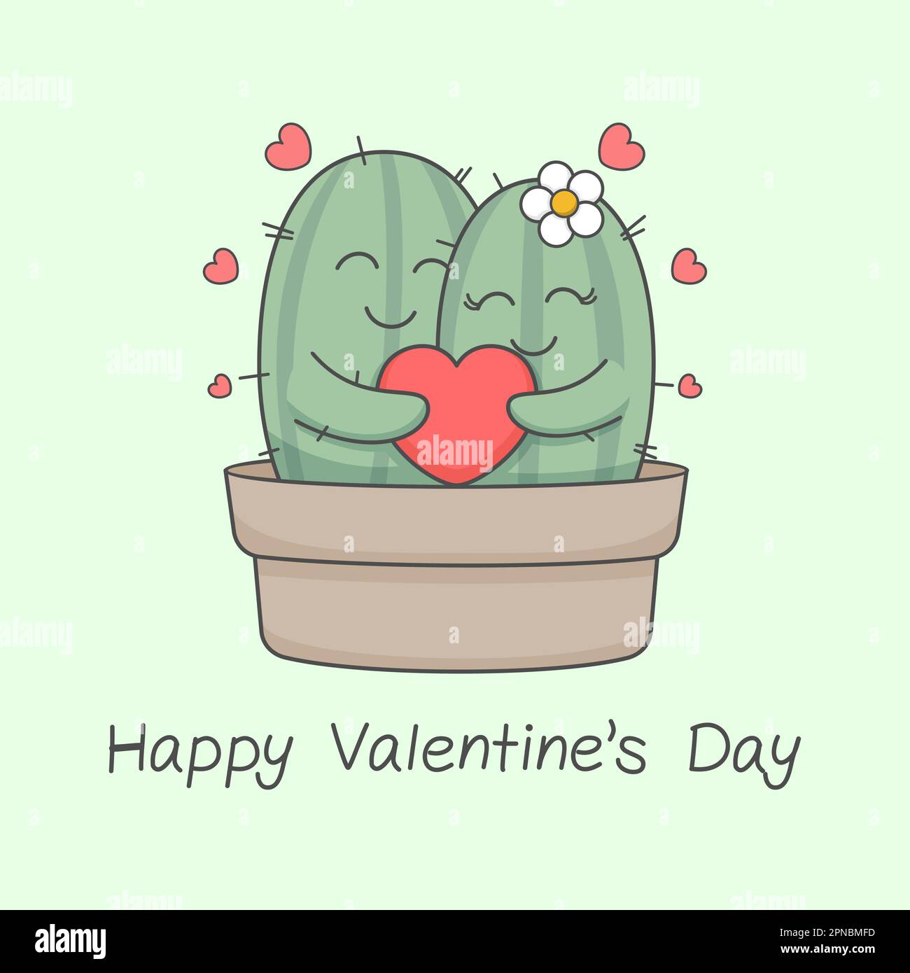 Cute Cactus Couple Valentines Day Stock Vector Image & Art - Alamy