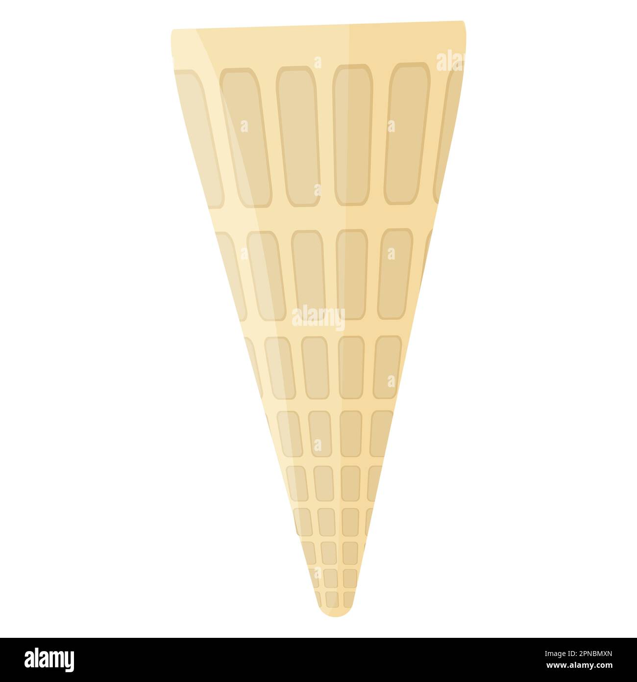 Waffle cone for ice cream in cartoon style isolated on white. Vector clipart Stock Photo - Alamy