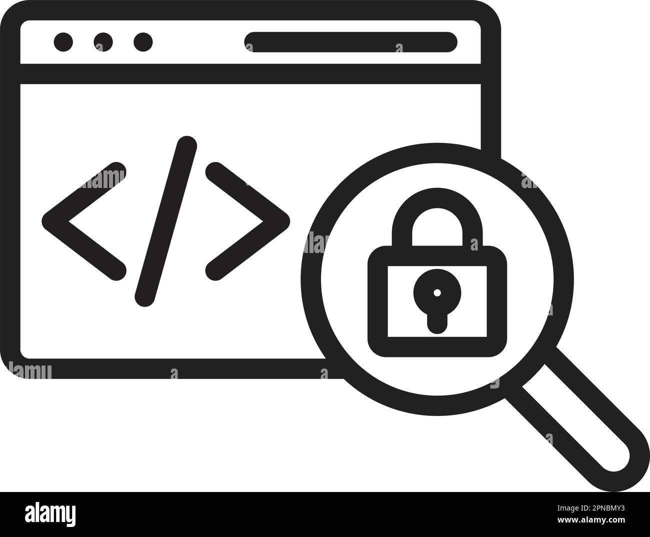 Insecure Code icon vector image. Suitable for mobile apps, web apps and ...