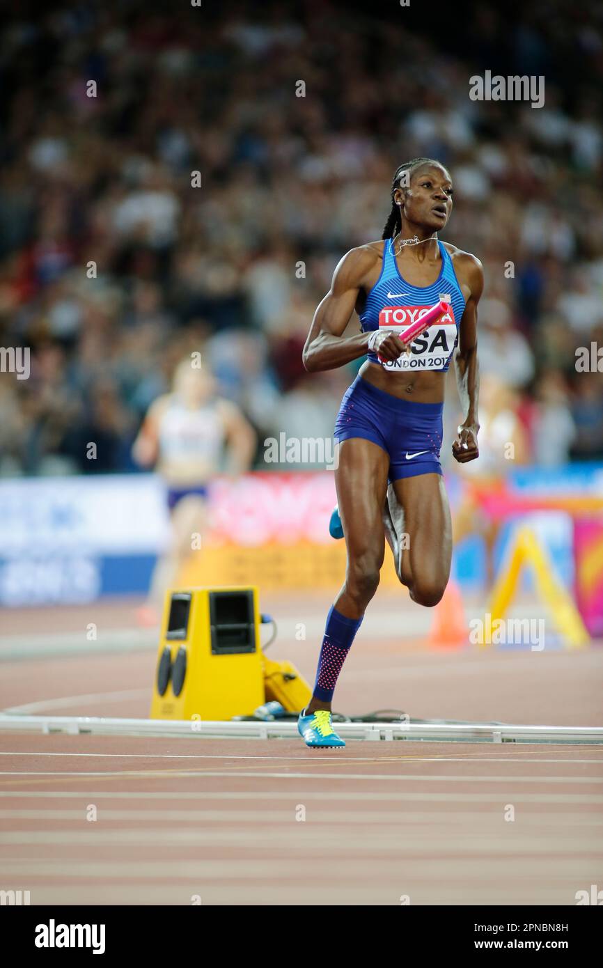 Shakima Wimbley participating in the London 2017 World Athletics ...