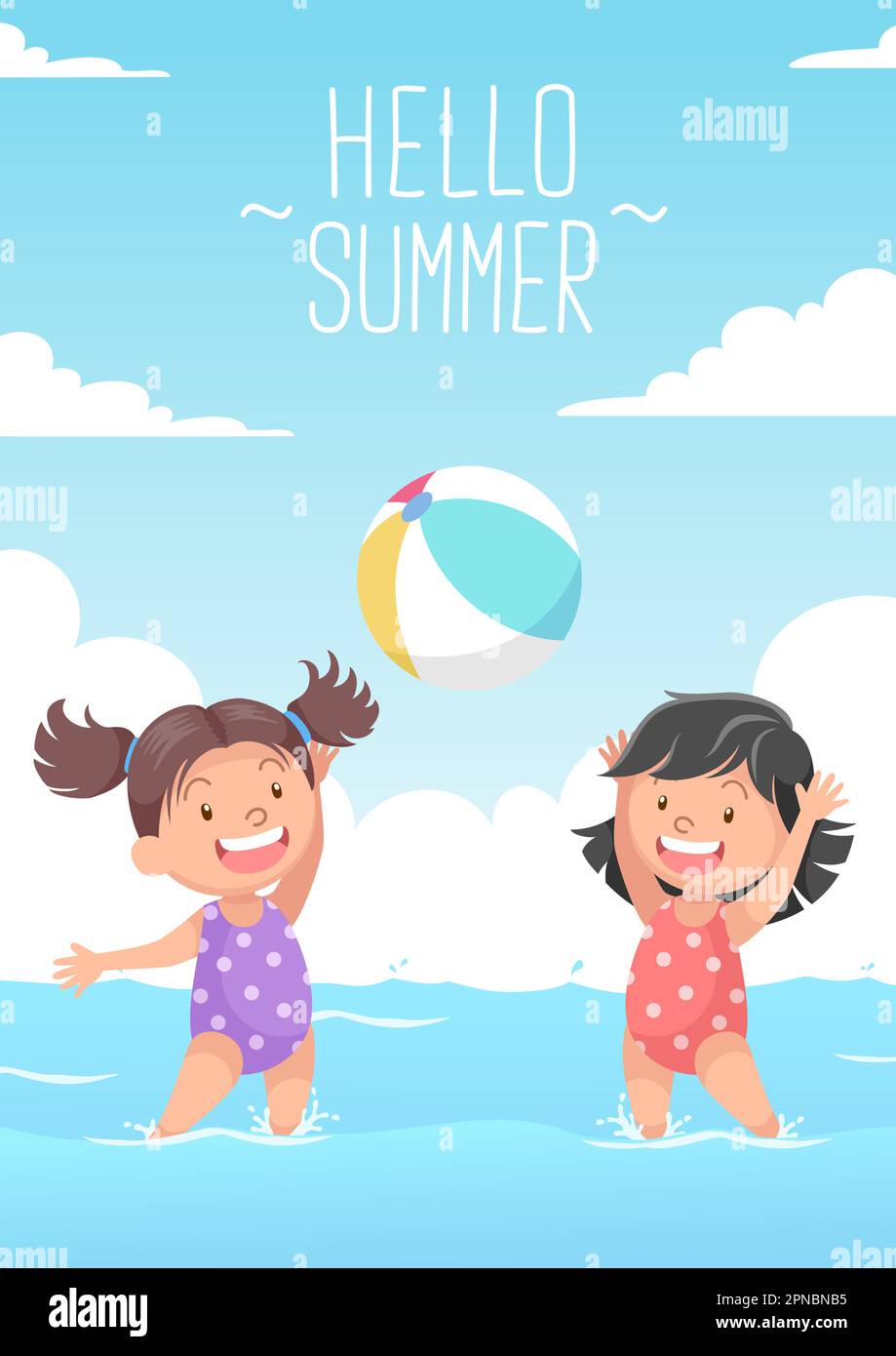 Children playing sun summer face Stock Vector Images - Alamy